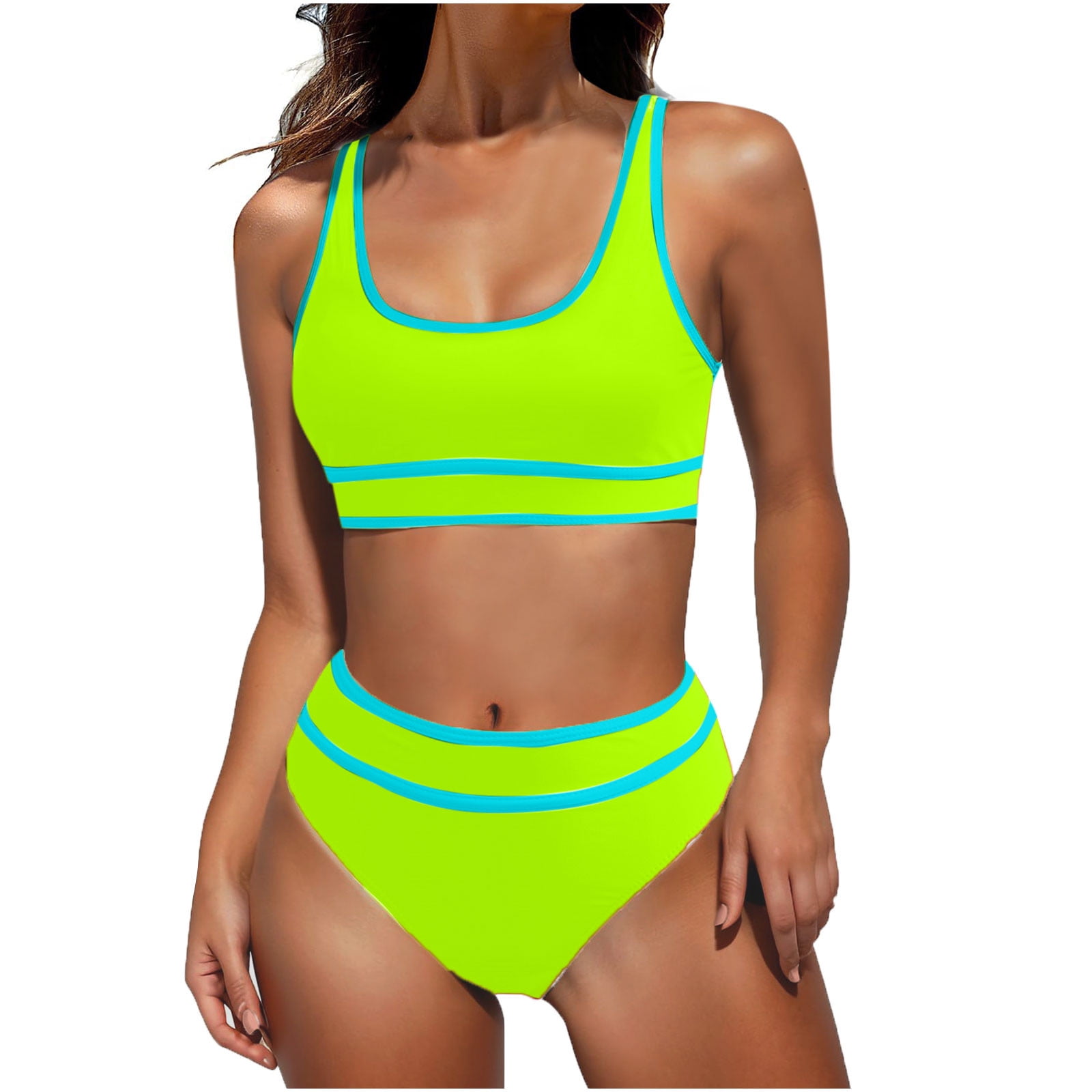 Sporty Bikini Set Swimsuits For Women Low Waist Thong Swimwear Bathing