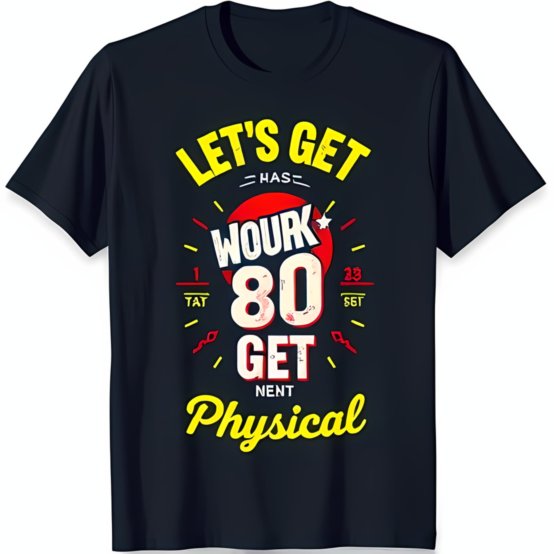 Sporty Black T-Shirt with Bold Chest Graphic Get Physical Design ...