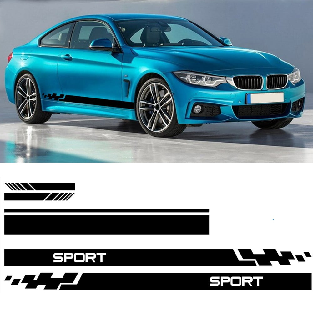 Sporty Car Body Stripe Vinyl Decal Sticker For Racing Suv Set Of 5 ...