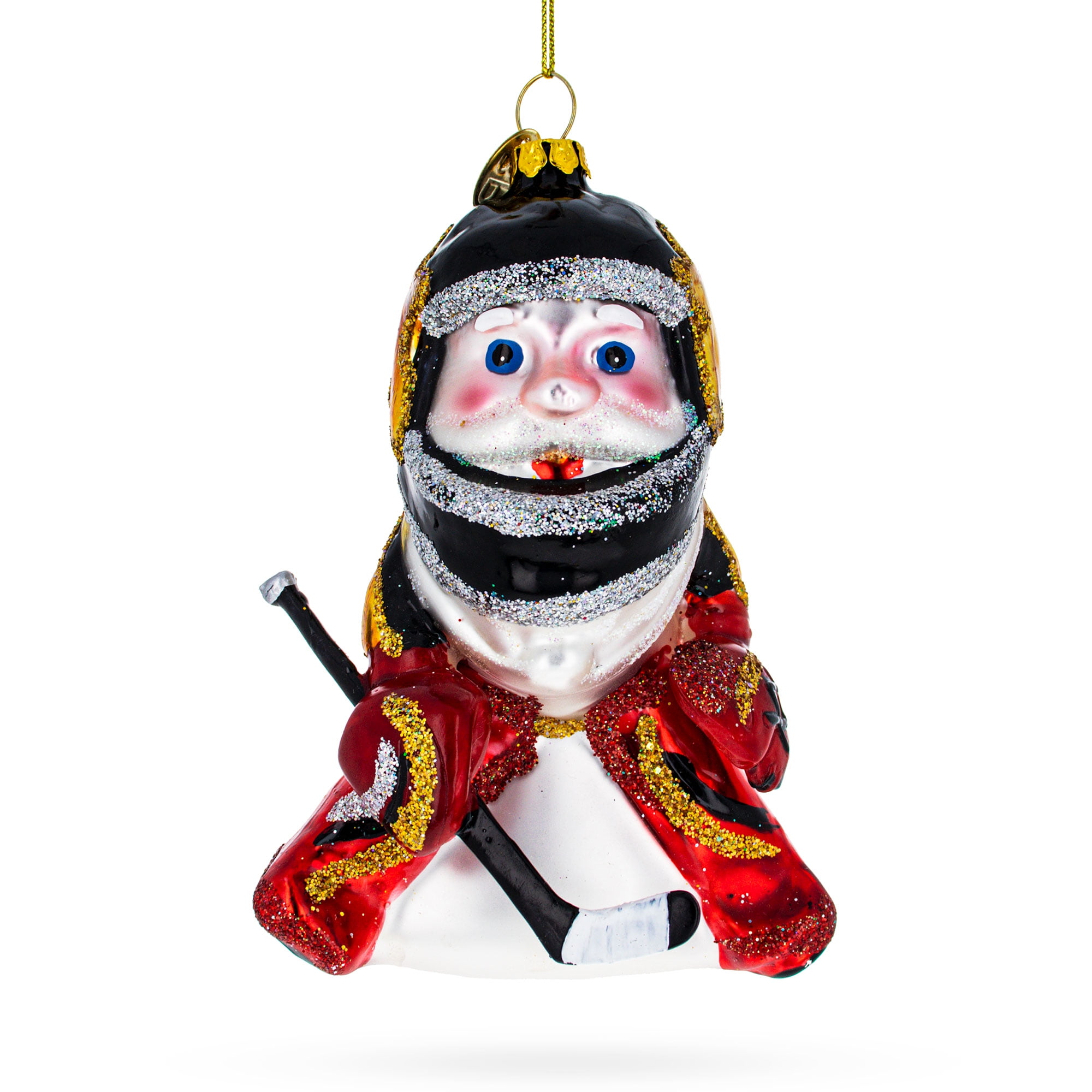 Sporty Santa Playing Ice Hockey Glass Christmas Ornament - Walmart.com