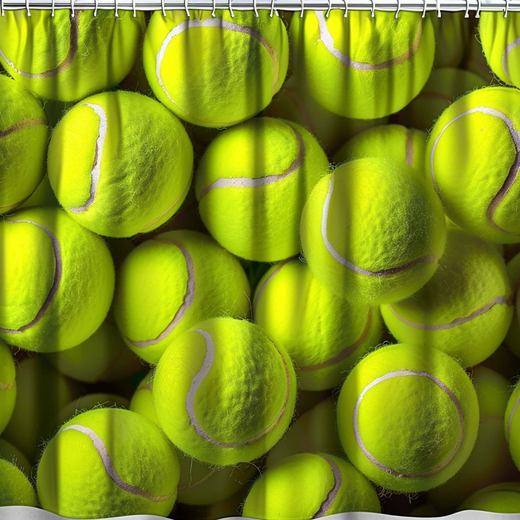 Sporty Tennis Balls Pattern Design Shower Curtain for Sport Bathroom ...
