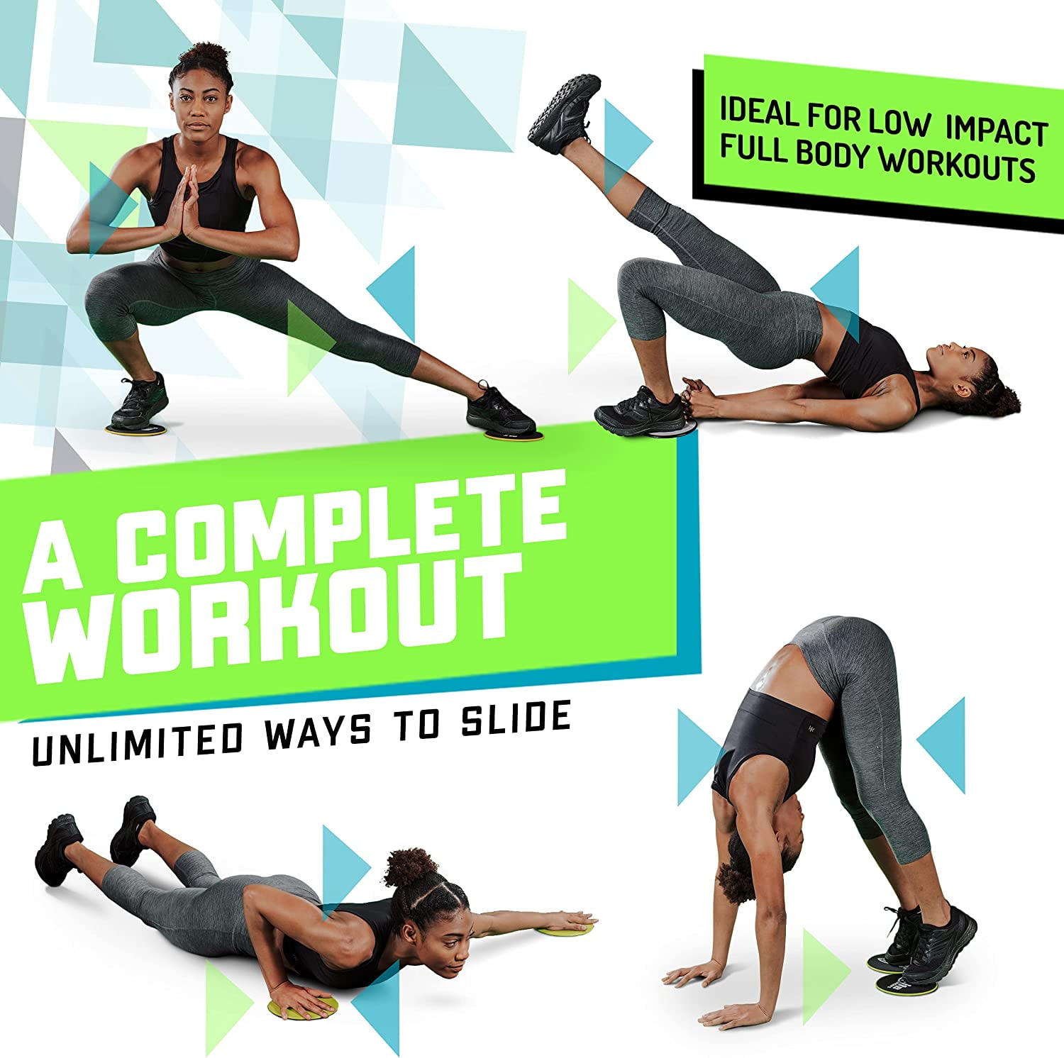 Sportz Core Sliders & Wheel | Dual-Sided Gliding Discs & Dual-Wheel for ...