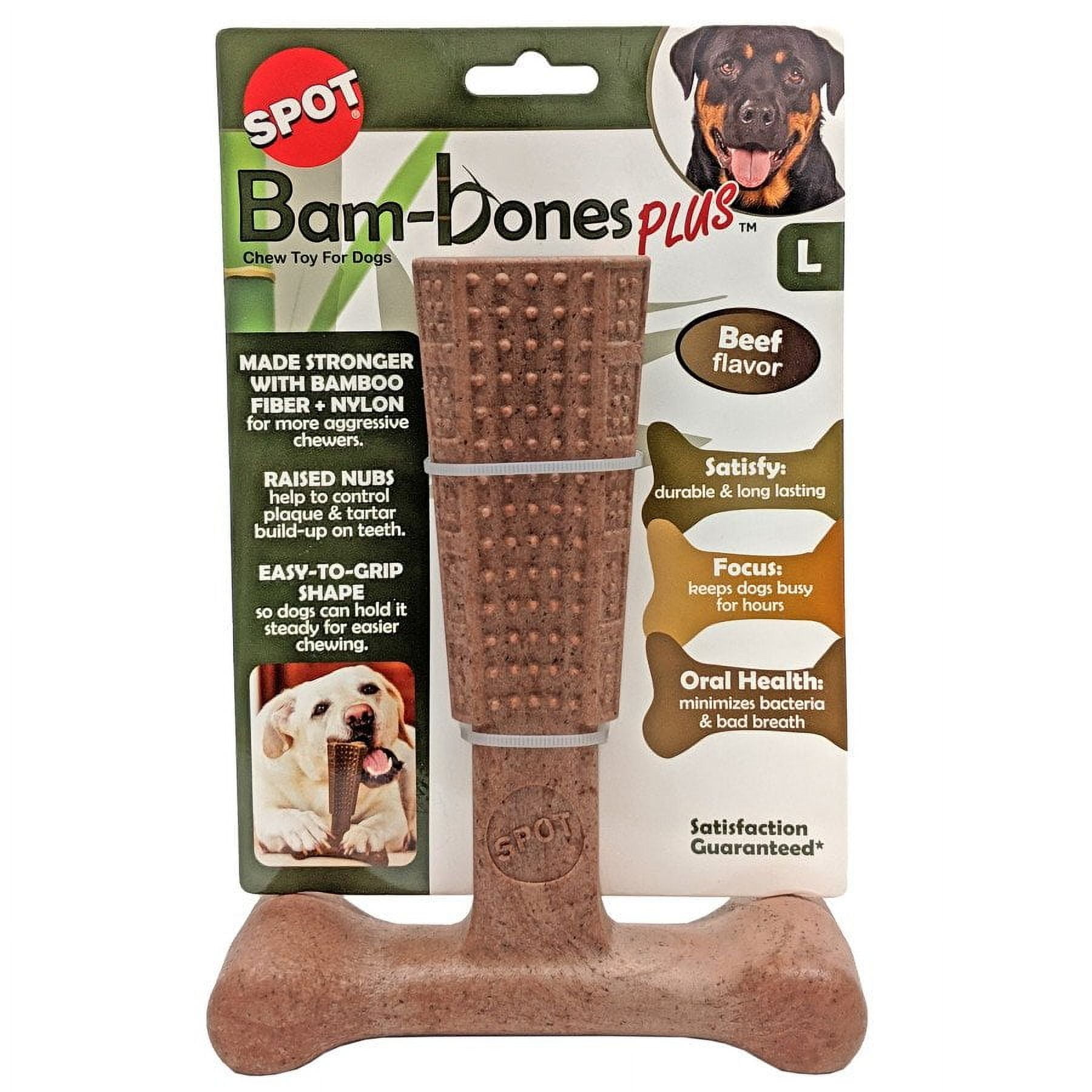 Spot Brown Beef Bone Bamboo Fibers Pet Toy - Walmart.com
