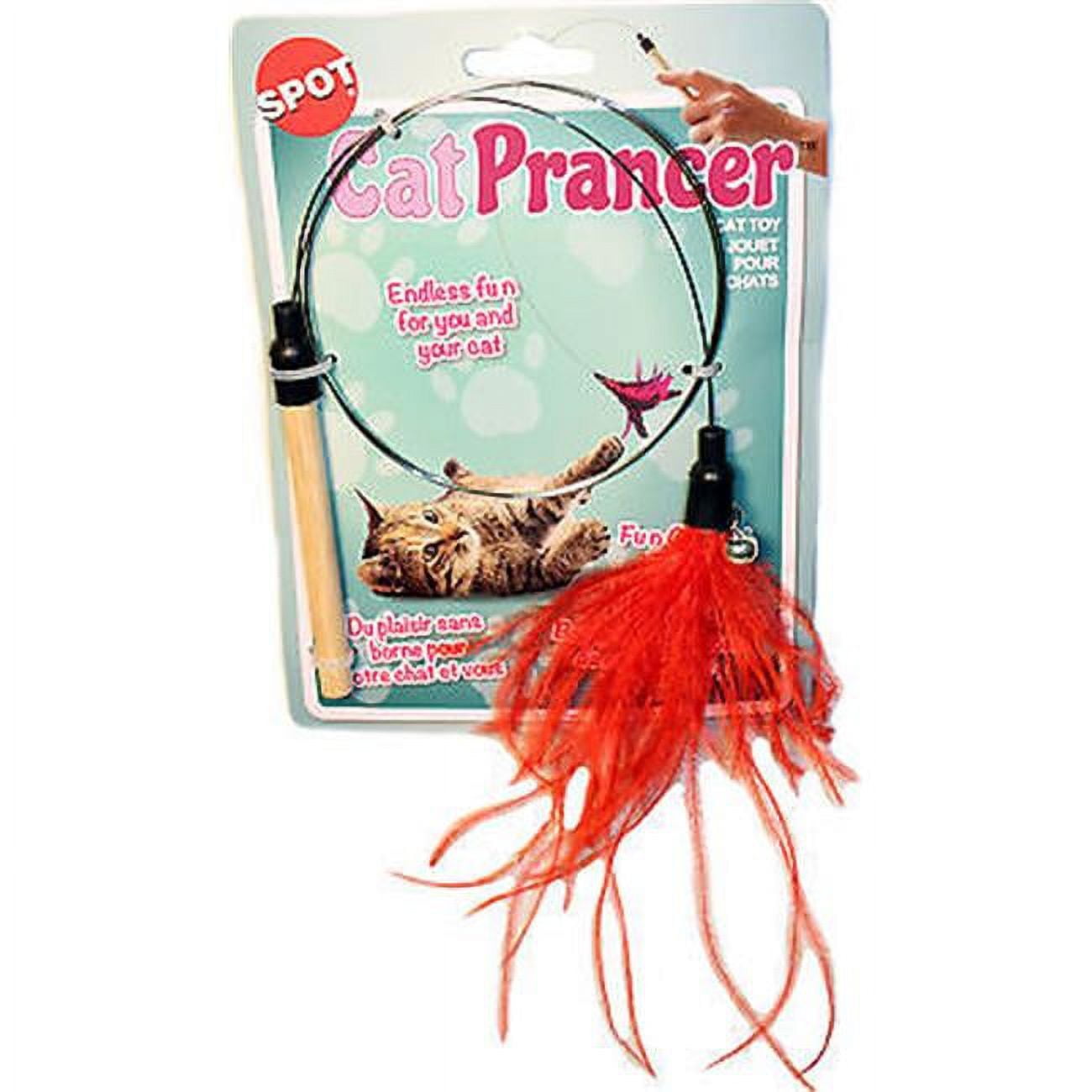 Spot Cat Prancer Teaser Wand with Feathers and Ribbons - Walmart.com