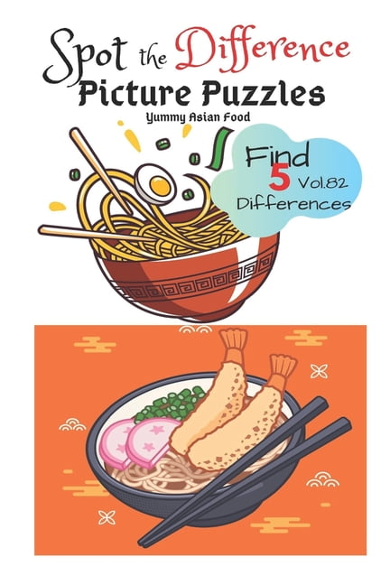 Spot the Difference Picture Puzzles "Yummy Asian Food " Find 5 ...