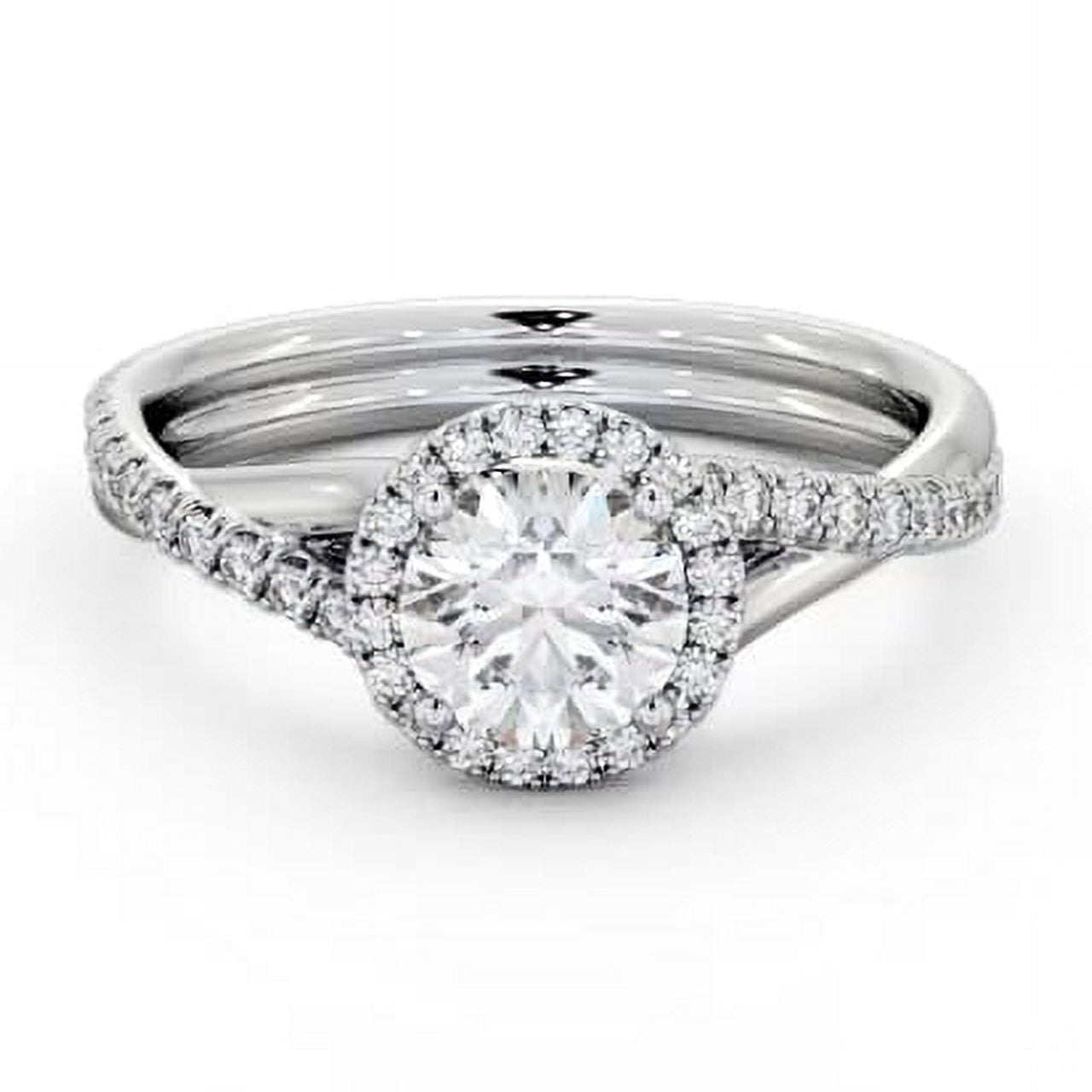 Spot Jewel 1.4 Ct Round Cut Lab Created Diamond Ring – Split Shank ...