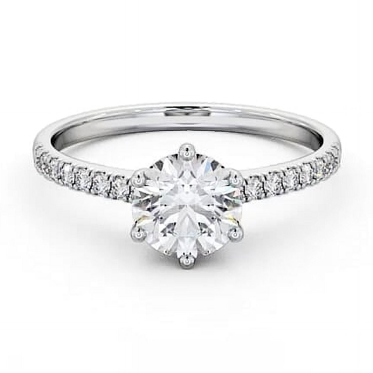 Spot Jewel 1.8 Ct Brilliant Round Cut Solitaire with Accent Diamond ...