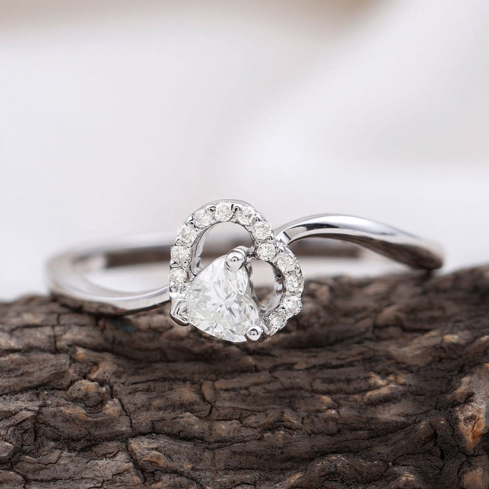 Spot Jewel 1.8 Ct Heart Cut Lab Diamond Engagement Ring - 14K White ...