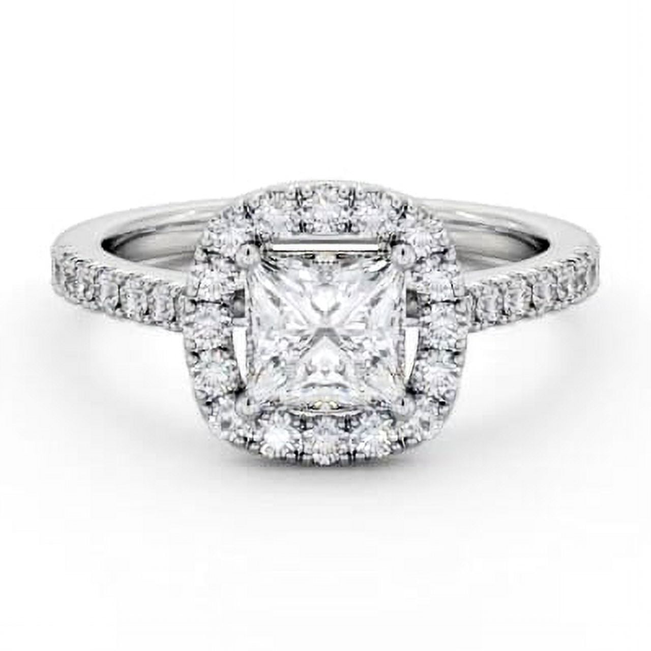 Spot Jewel 1.8 Ct Princess Cut Lab Created Diamond Engagement Ring ...