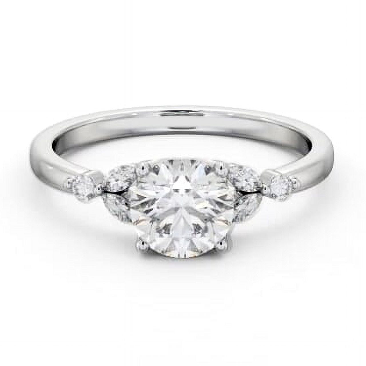 Spot Jewel 1.8 Ct Round Cut Lab Created Diamond Rings - 14K White Gold ...