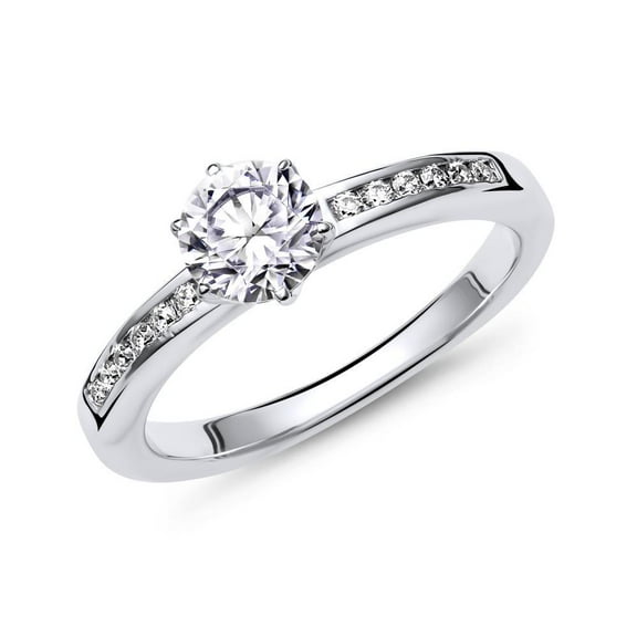 Crestin Jewel Prong Set 14k White Gold Over Wedding Rings - 1.6 Ct Oval ...