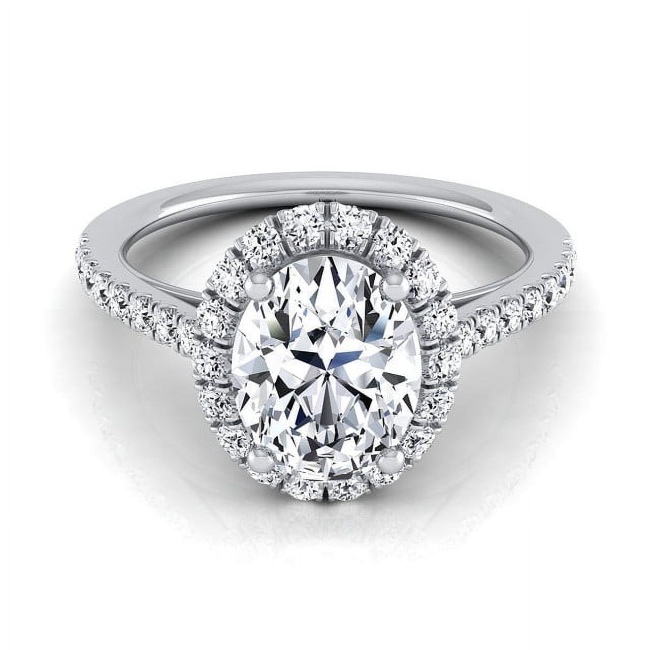 Spot Jewel 1.8Ct Oval Cut Diamond Ring - 14K White Gold Plated Ring ...