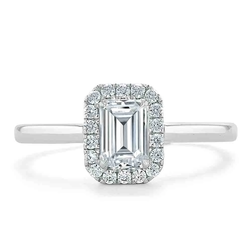 Spot Jewel 1.9 Ct Emerald Cut Diamond Wedding Ring - 14k White Gold ...