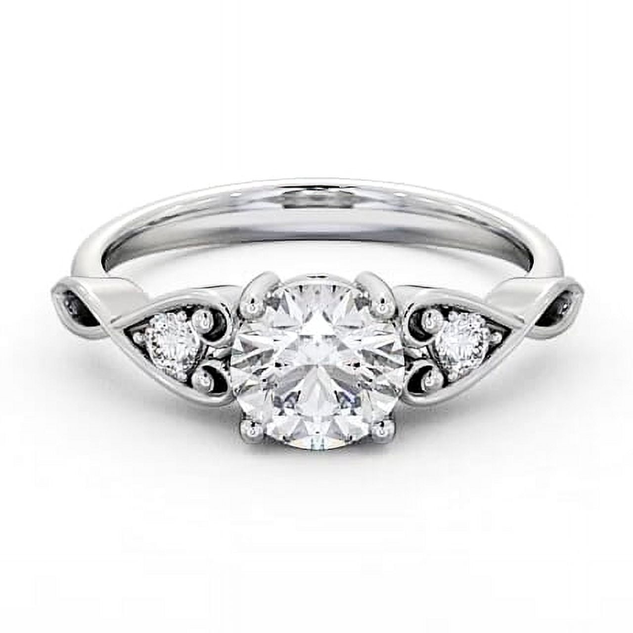 Spot Jewel 14K White Gold Plated Ring – 1.7 Ct Round Cut Lab Created ...