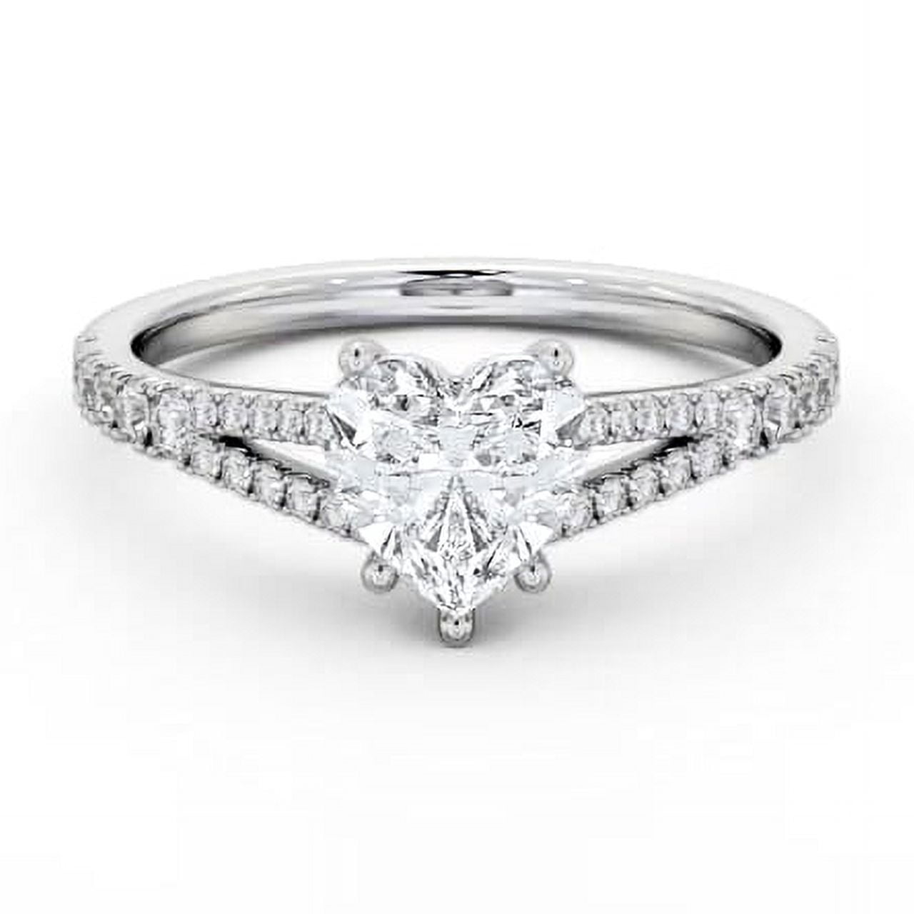 Spot Jewel 14K White Gold Plated Ring – 1.8 Ct Heart Cut Lab Created ...