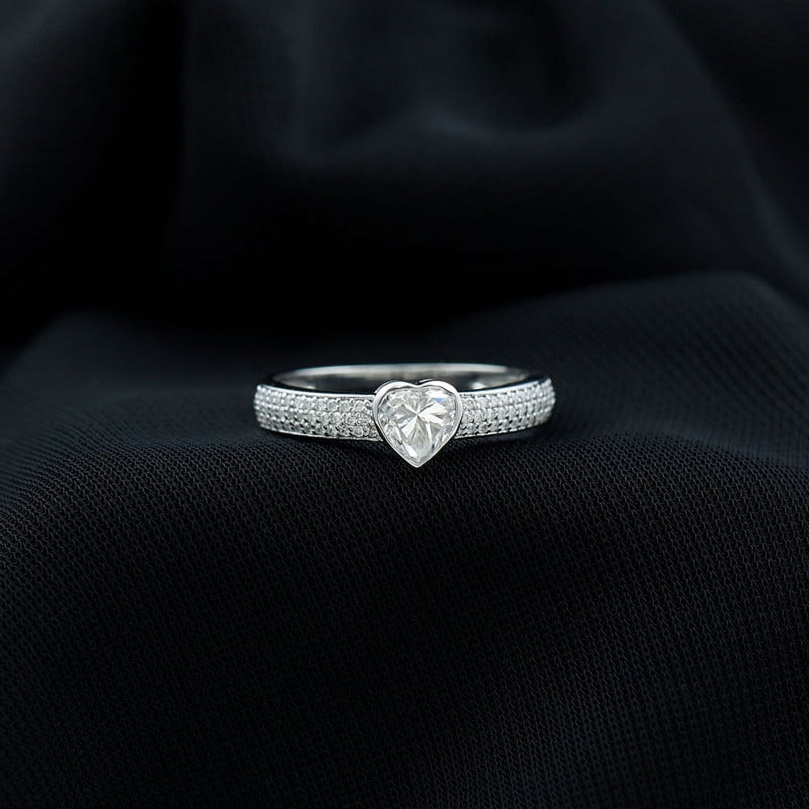 Spot Jewel 14K White Gold Rings - 1.2 Ct Heart Cut Diamond Rings ...