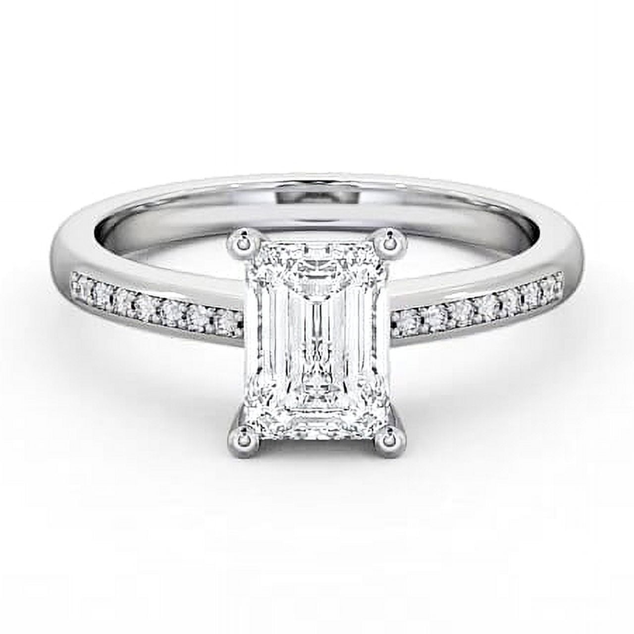 Spot Jewel 2.1 Ct Emerald Cut Lab Created Diamond Ring – 14K White Gold ...
