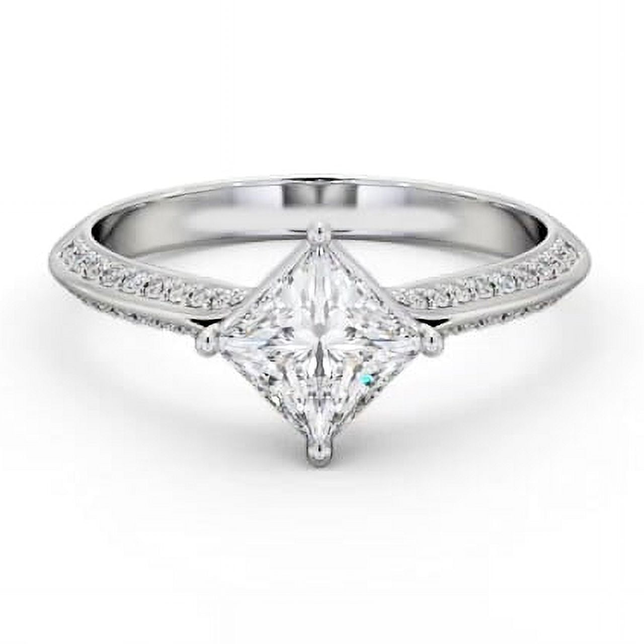Spot Jewel 2.1 Ct Princess Cut Lab Created Diamond Ring – Knife Edge ...