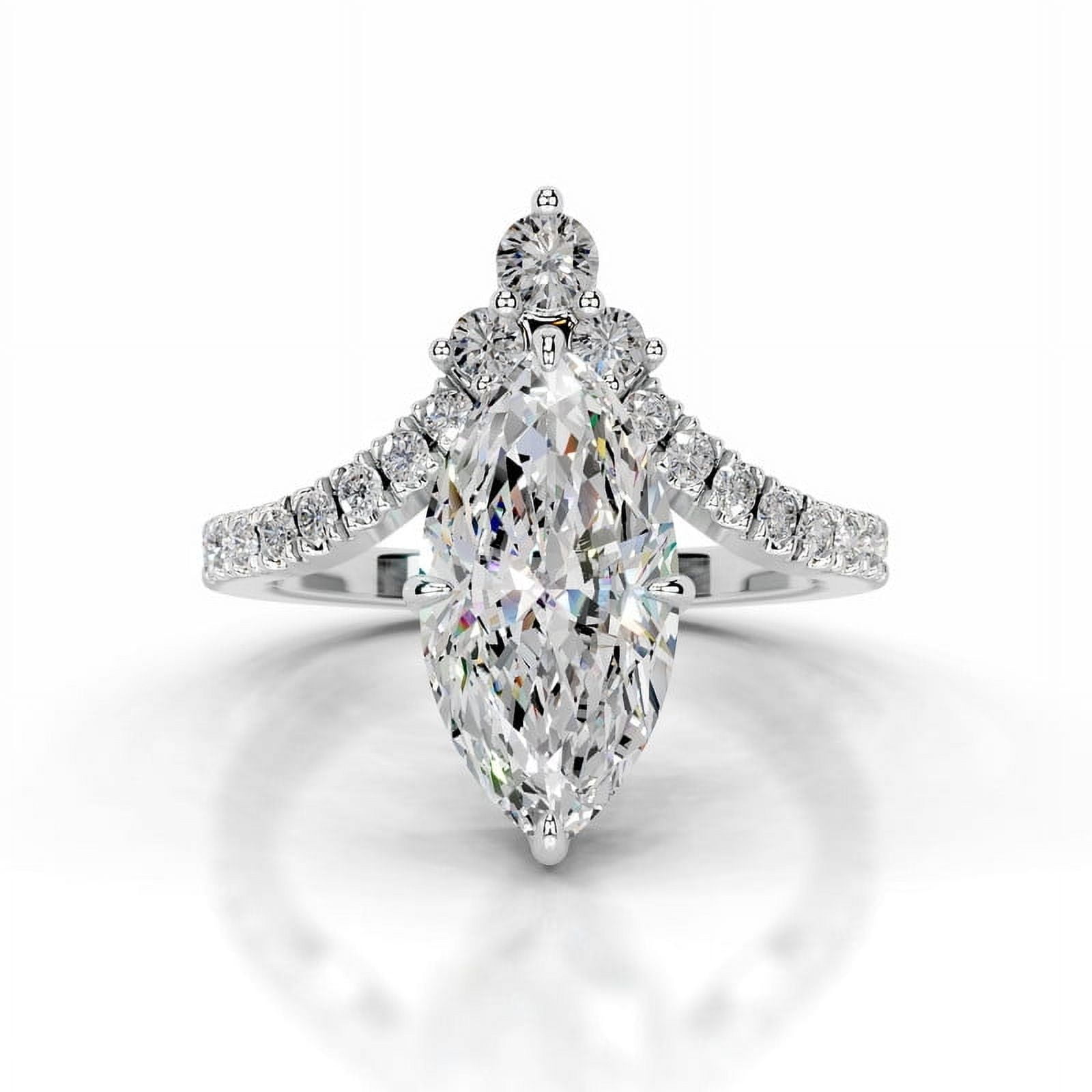 Spot Jewel 2.2 Ct Marquise Cut Engagement Ring - V Shape Design with ...
