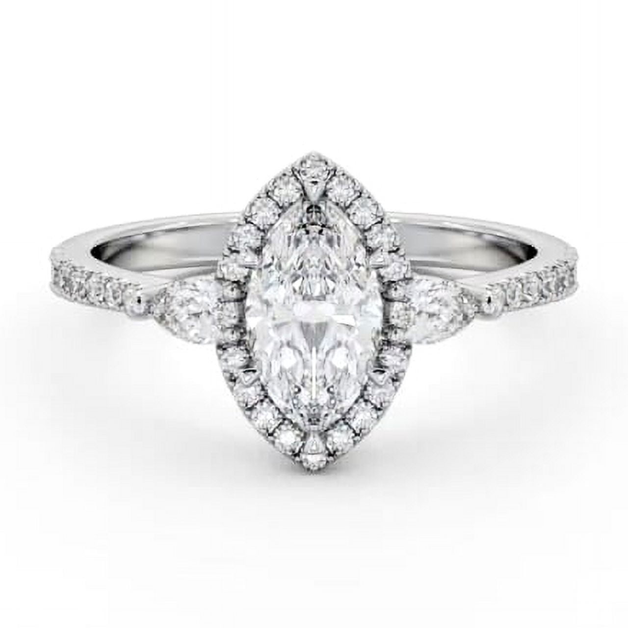 Spot Jewel 2.2 Ct Marquise Cut Lab Created Diamond Ring – Trilogy Halo ...