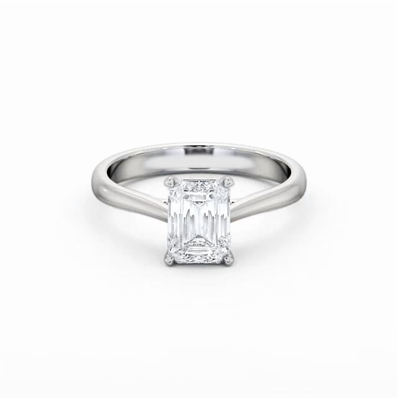 Spot Jewel 2.3 Ct Emerald Cut Diamond Ring – 14K White Gold Plated Ring ...