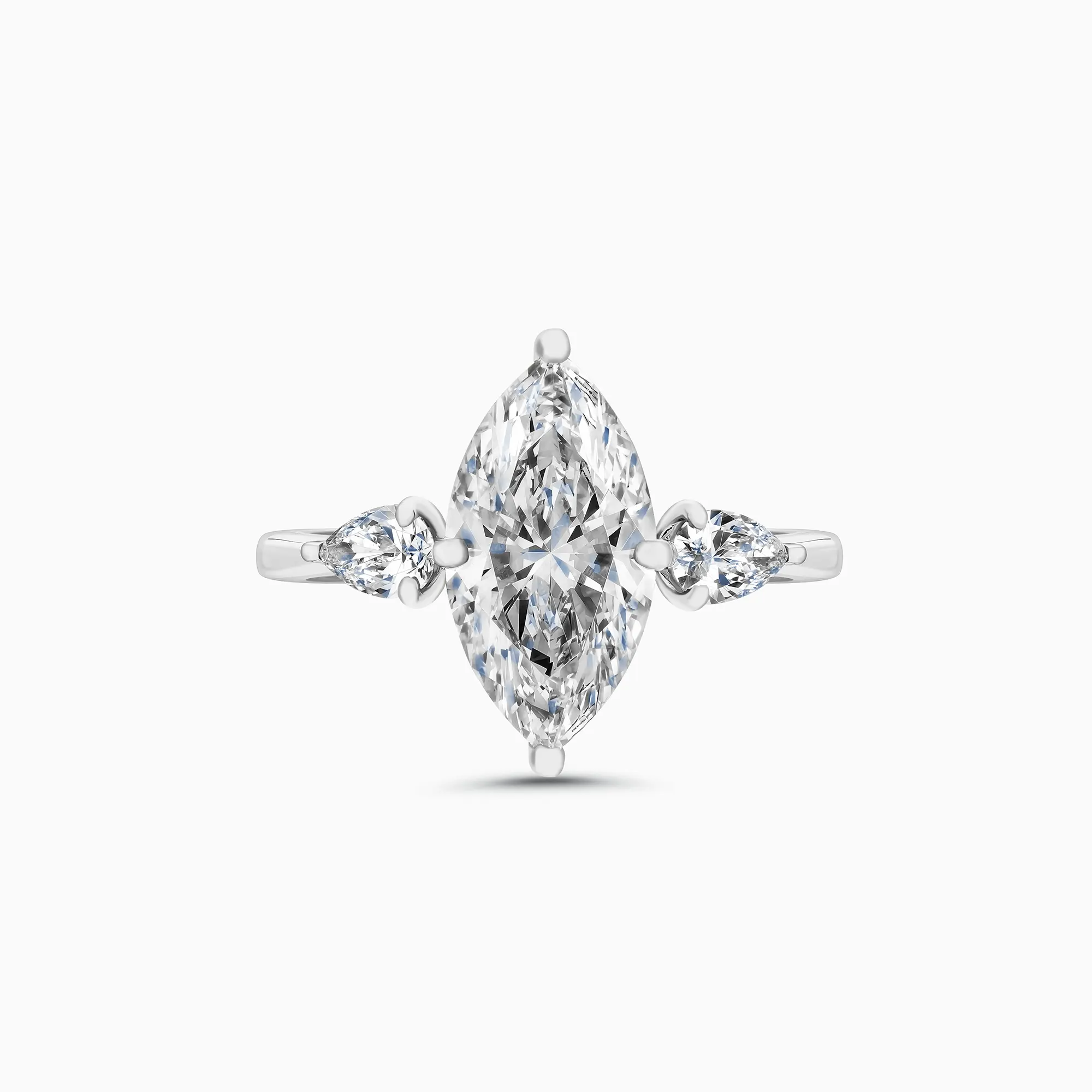 Spot Jewel 2.3 Ct Marquise Cut Lab Diamond Rings - 14K White Gold ...