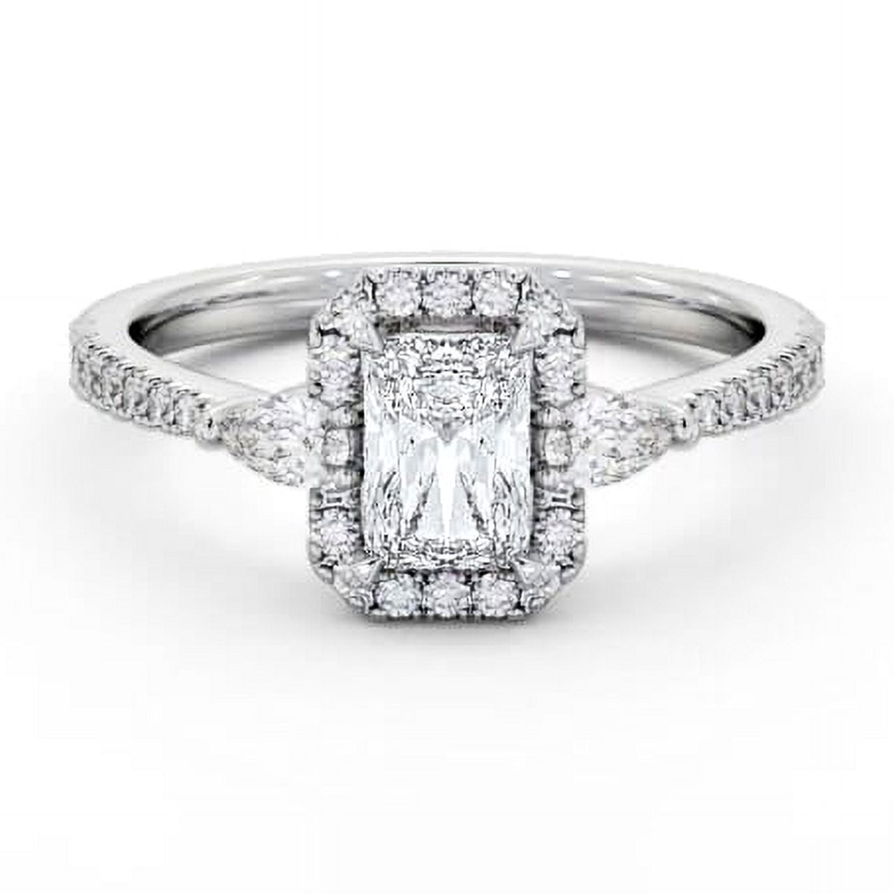 Spot Jewel 2.4 Ct Radiant Cut Lab Created Diamond Ring – Three Stone ...