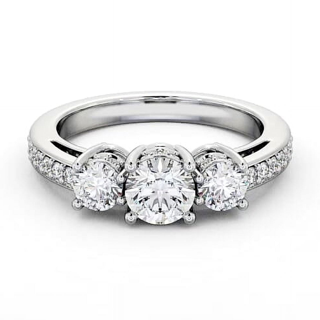 Spot Jewel 2.4 Ct Round Cut Solitaire with Accent Diamond Ring – 14K ...