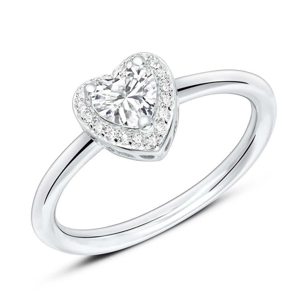 Spot Jewel Elegant 2.1 Ct Heart Cut Diamond Engagement Ring - 14K White ...