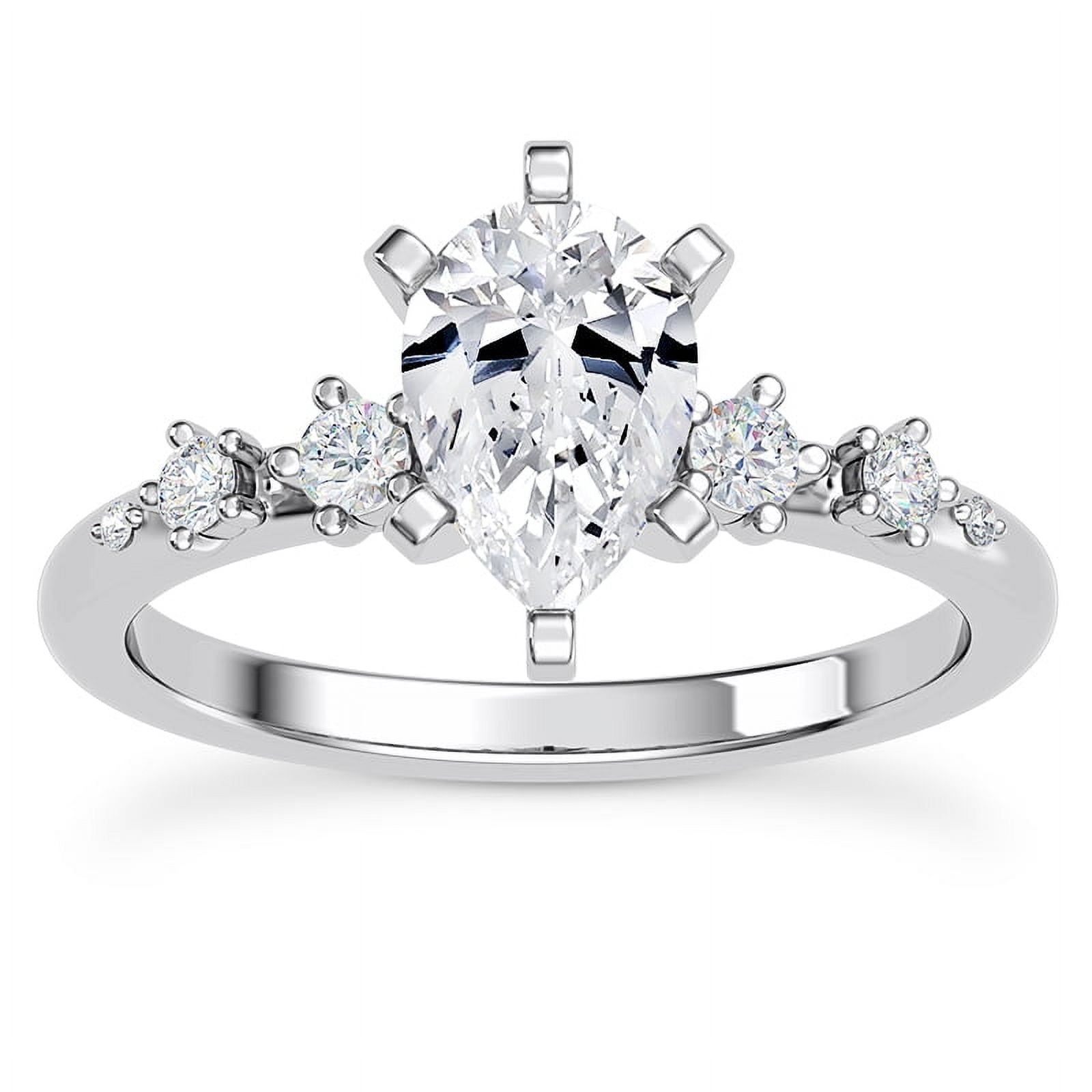 Spot Jewel Engagement Solitaire Wedding Ring - Lab Created 1.7 Ct Pear ...