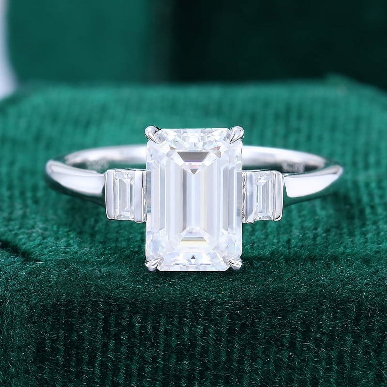 Spot Jewel Radiant Cut Excellent 2 Ct Diamond Ring for Her - Silver 14K ...