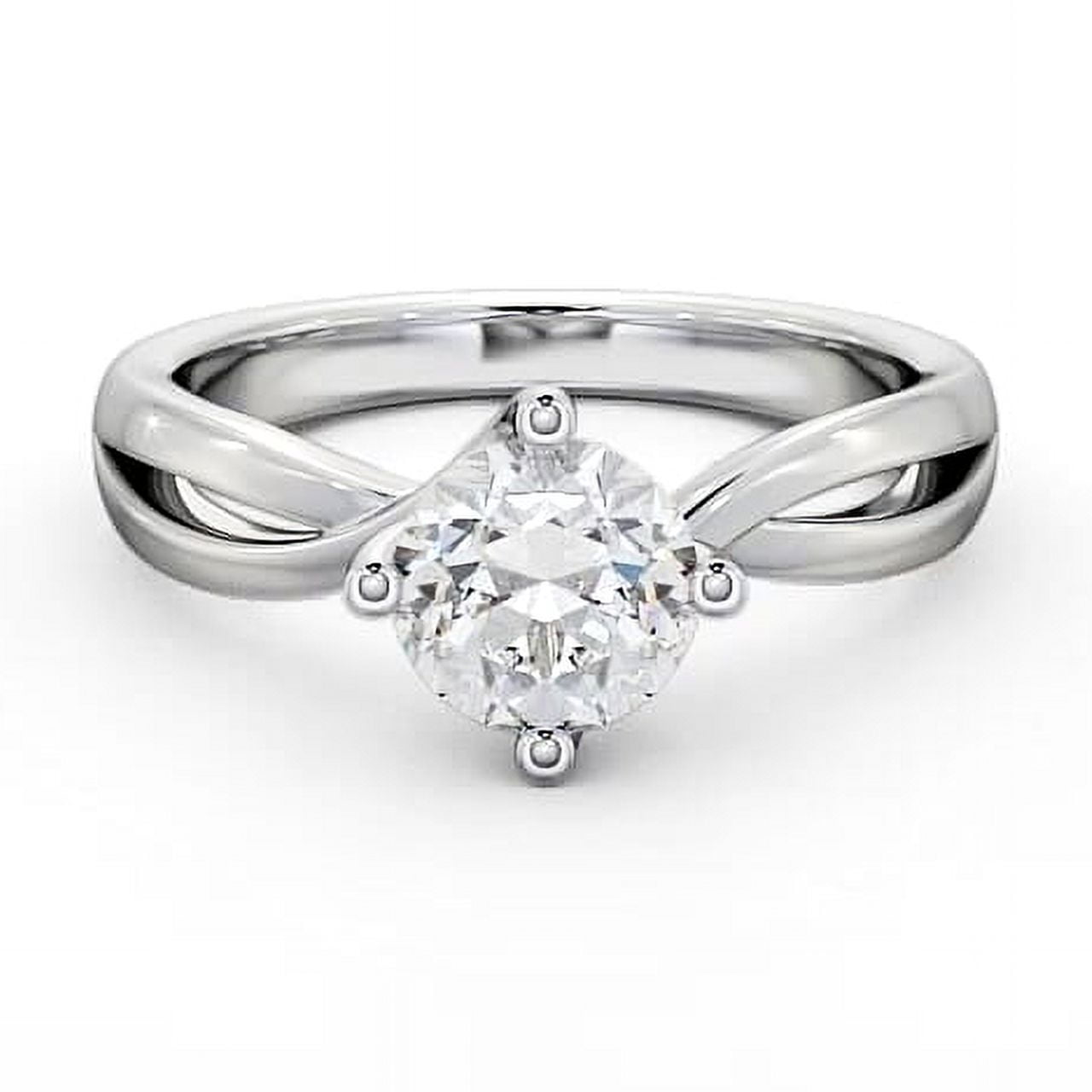 Spot Jewel Round-Cut 1.6 Ct Lab-Created Diamond Twisted-Shank ...