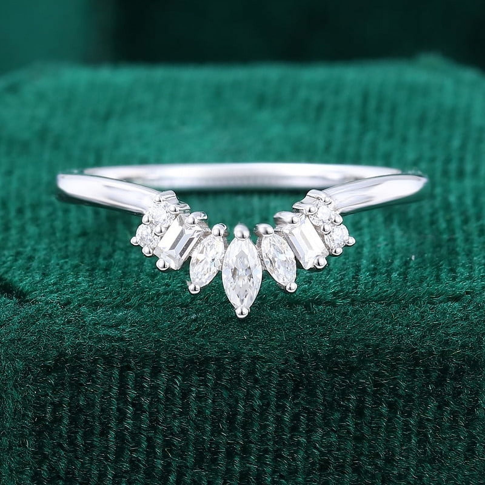 Spot Jewelry 1.3 Ct Round Cut Diamond Band - 14K White Gold Plated ...