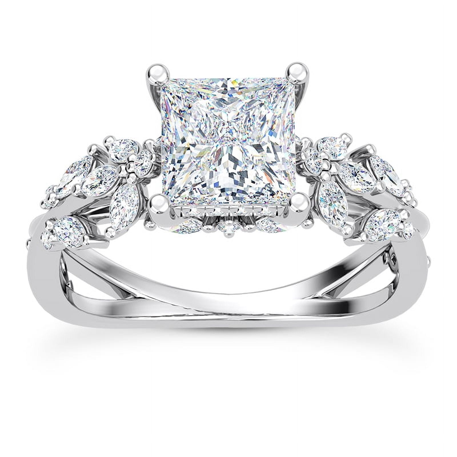 Spot Jewelry 1.6 Ct Princess Cut Moissanite Ring - Butterfly & Bee Vine ...
