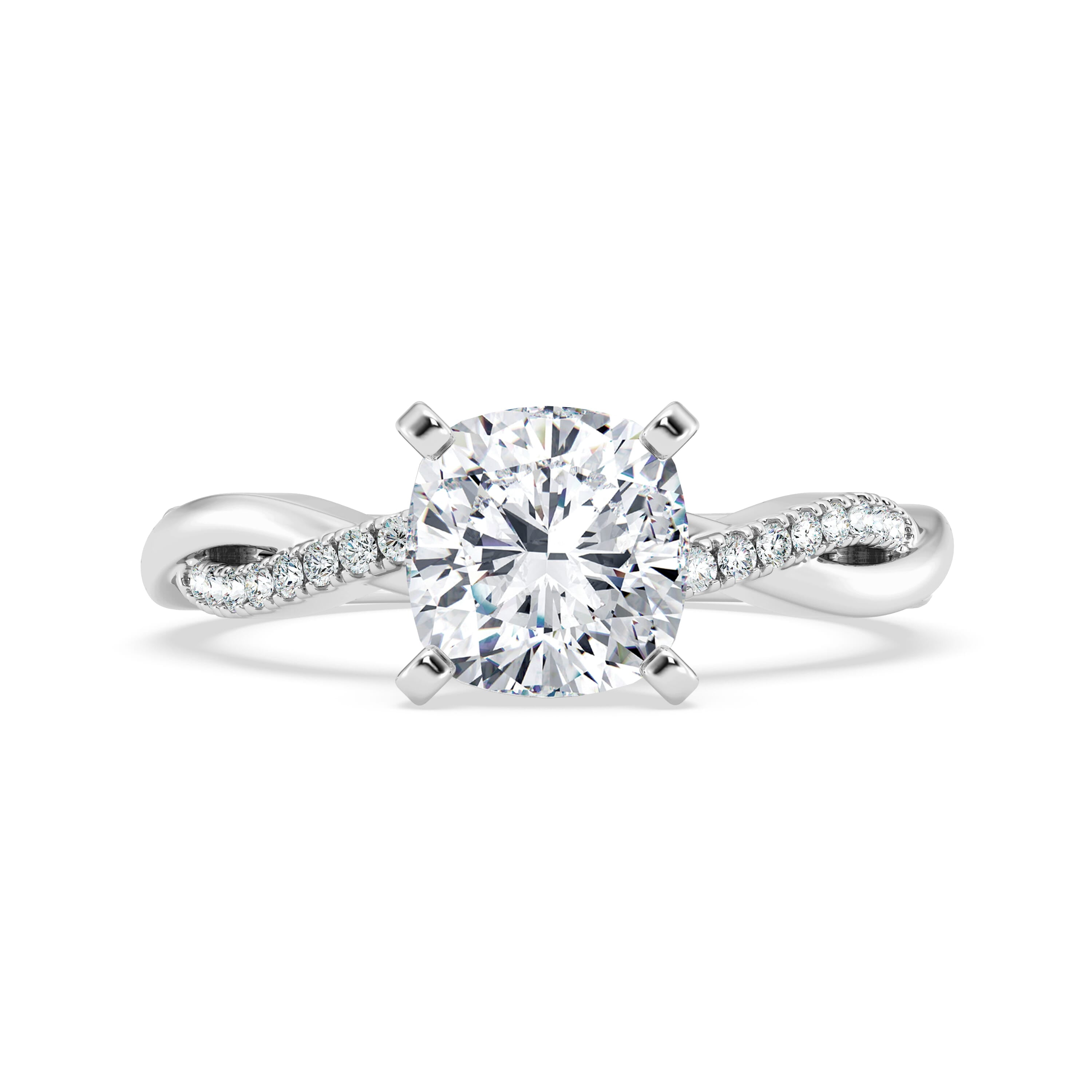 Spot Jewelry 1.7 Ct Cushion Cut Moissanite Solitaire Ring - 14K White ...
