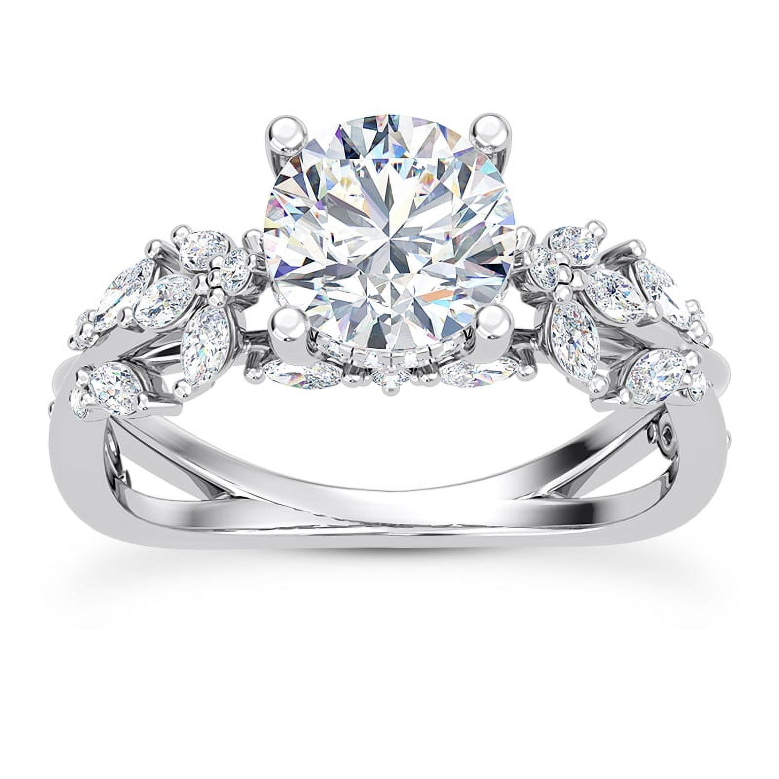 Spot Jewelry 1.8 Ct Round Cut Moissanite Engagement Ring for Women ...