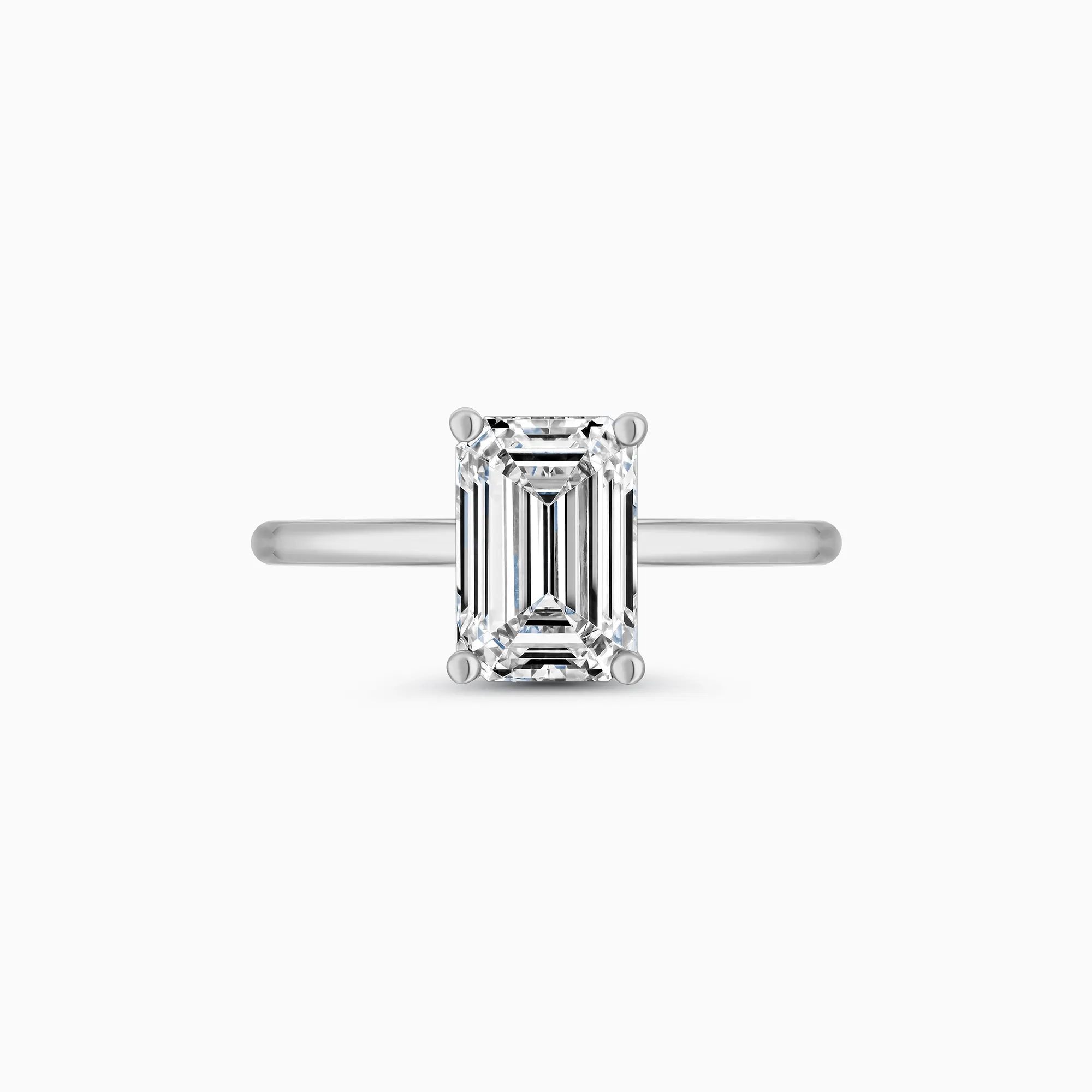 Spot Jewelry 1.9 Ct Emerald Cut Moissanite Ring - 14K White Gold Plated Ring - Engagement Ring ...