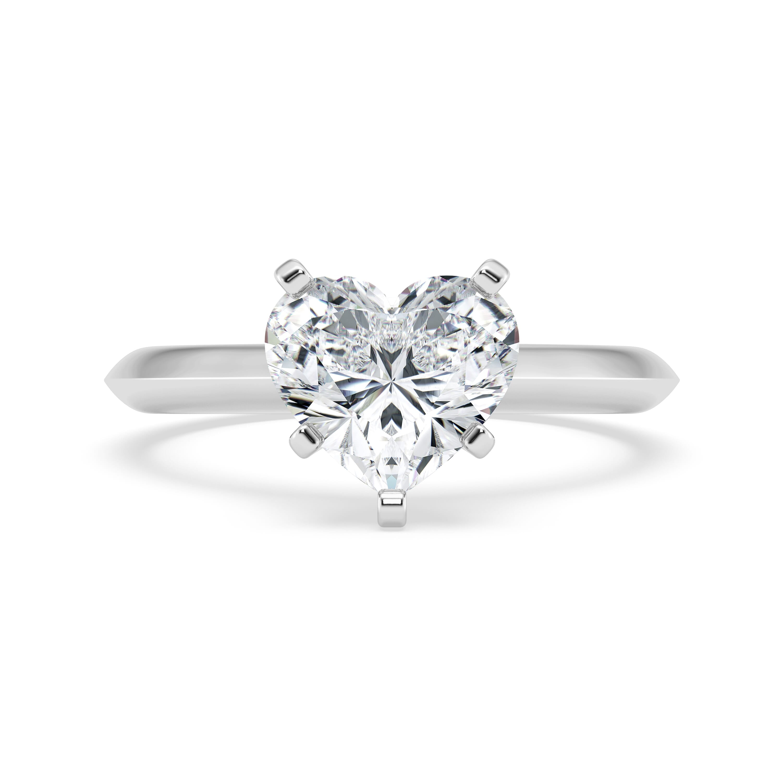 Spot Jewelry 1.9 Ct Heart Cut Moissanite Solitaire Ring - 14K White ...
