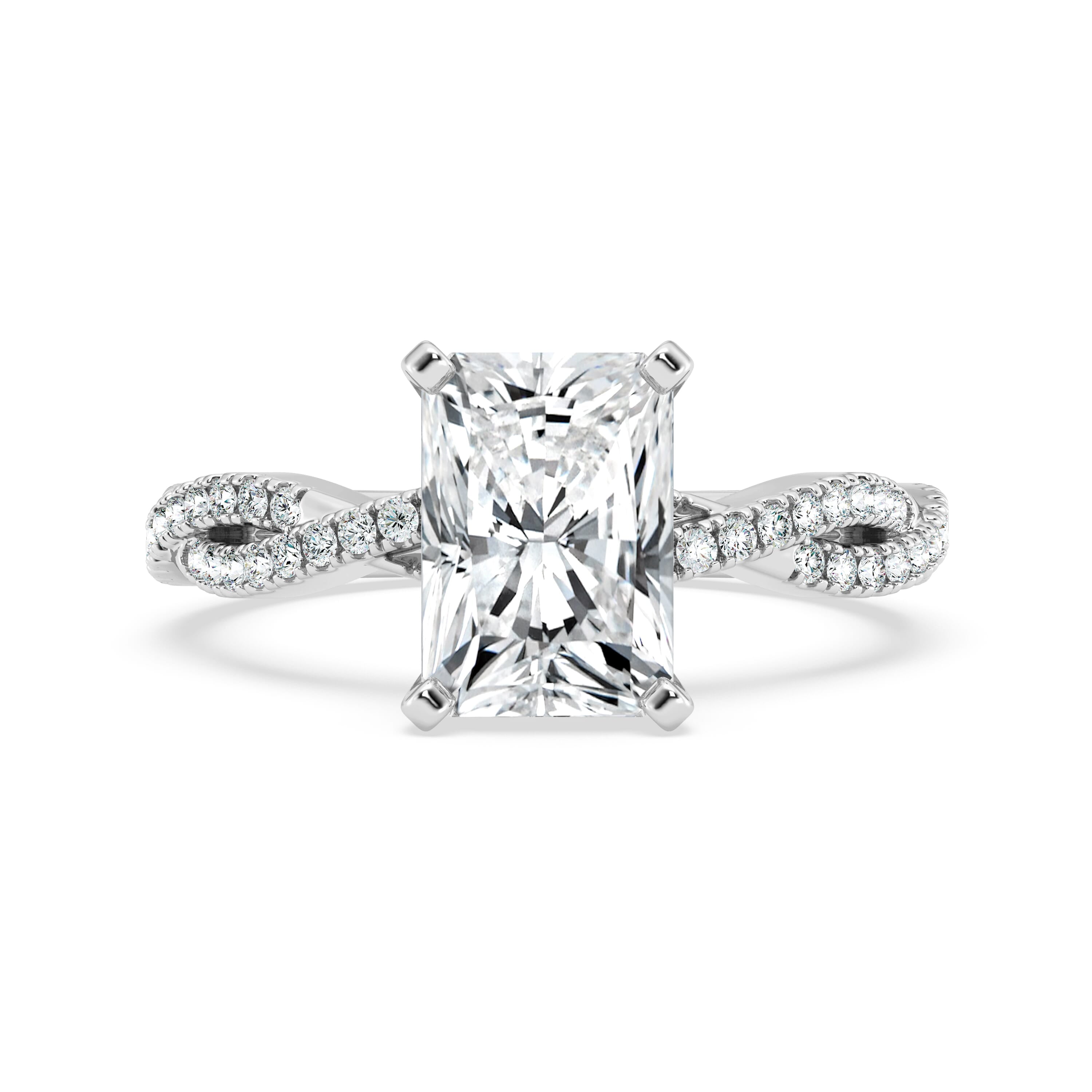Spot Jewelry 1.9 Ct Radiant Cut Moissanite Ring - Twisted Shank ...