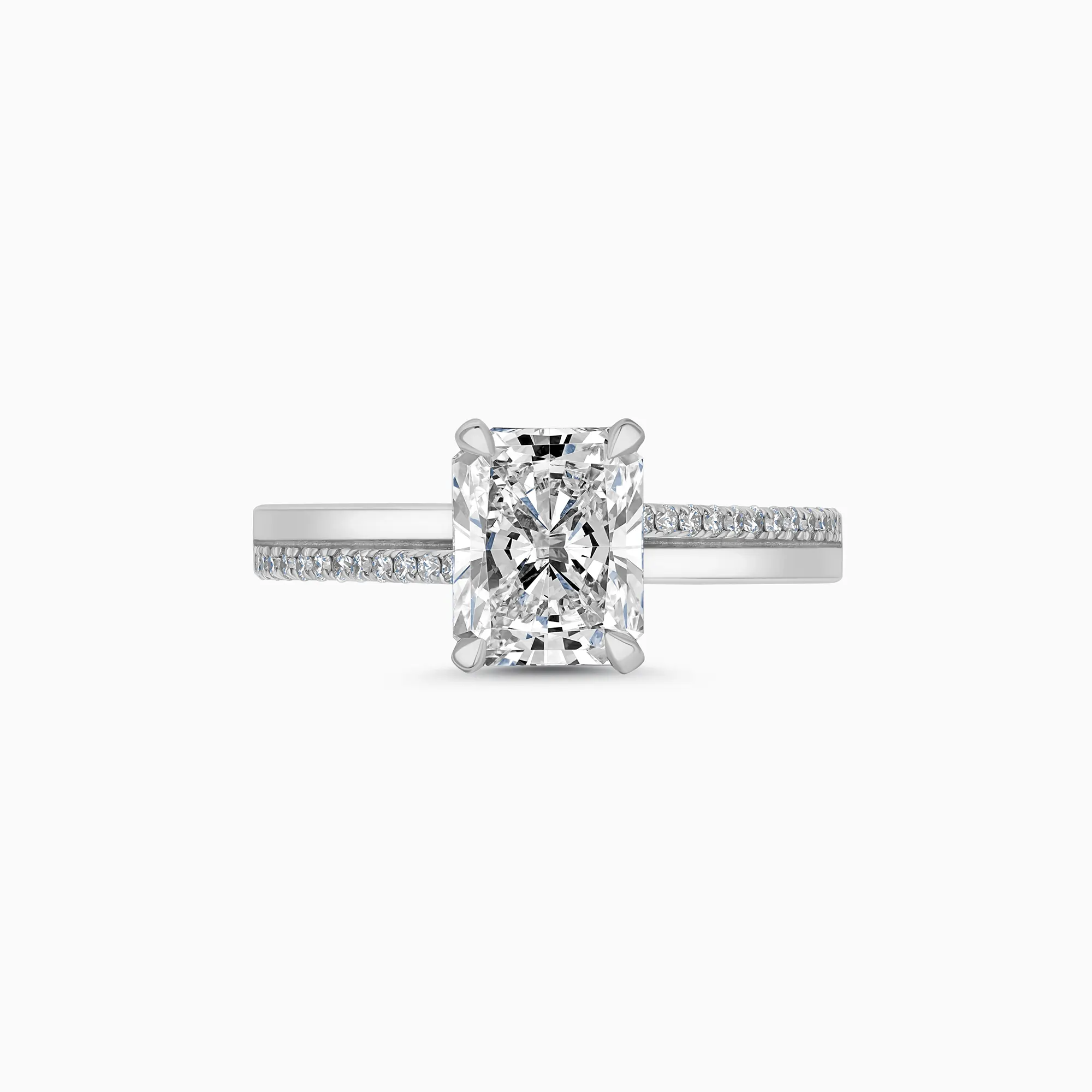 Spot Jewelry 14K Silver Anniversary Ring - 2.2 Ct Radiant Cut ...