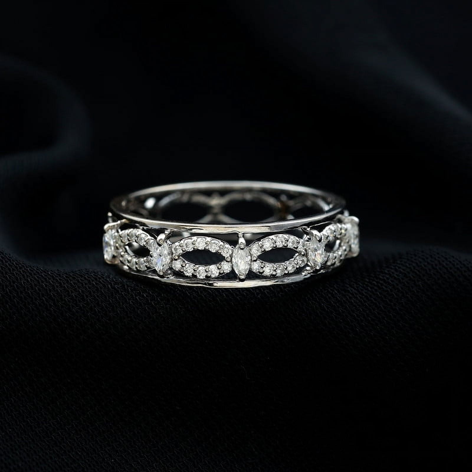 Spot Jewel 14K White Gold Plated Band for Anniversary Gift - 2 Ct VVS1 ...