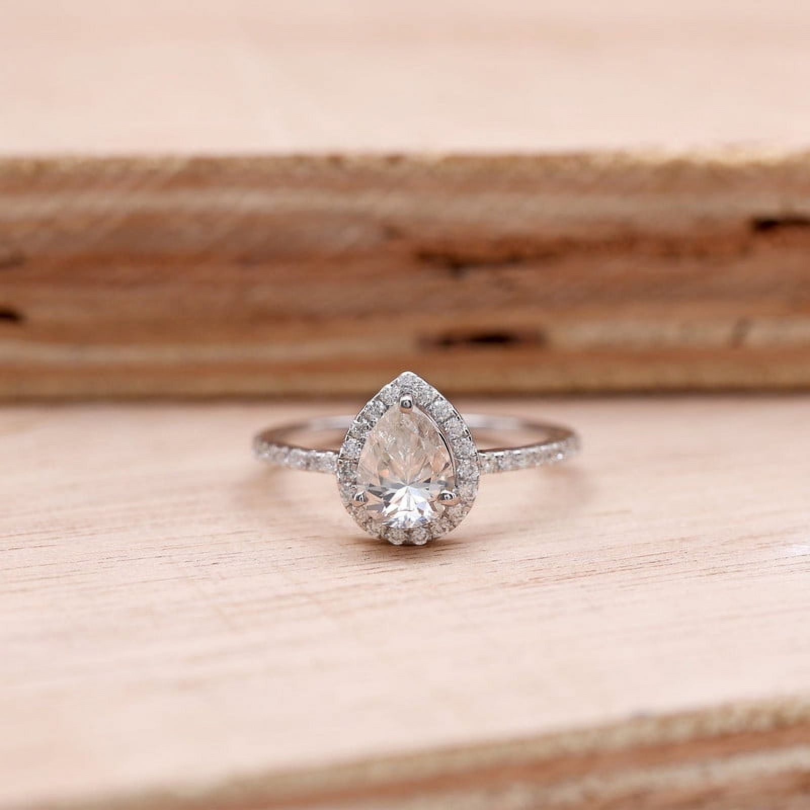 Spot Jewelry 14K White Gold Plated Rings Gifts - 1.9 Ct Pear Cut ...