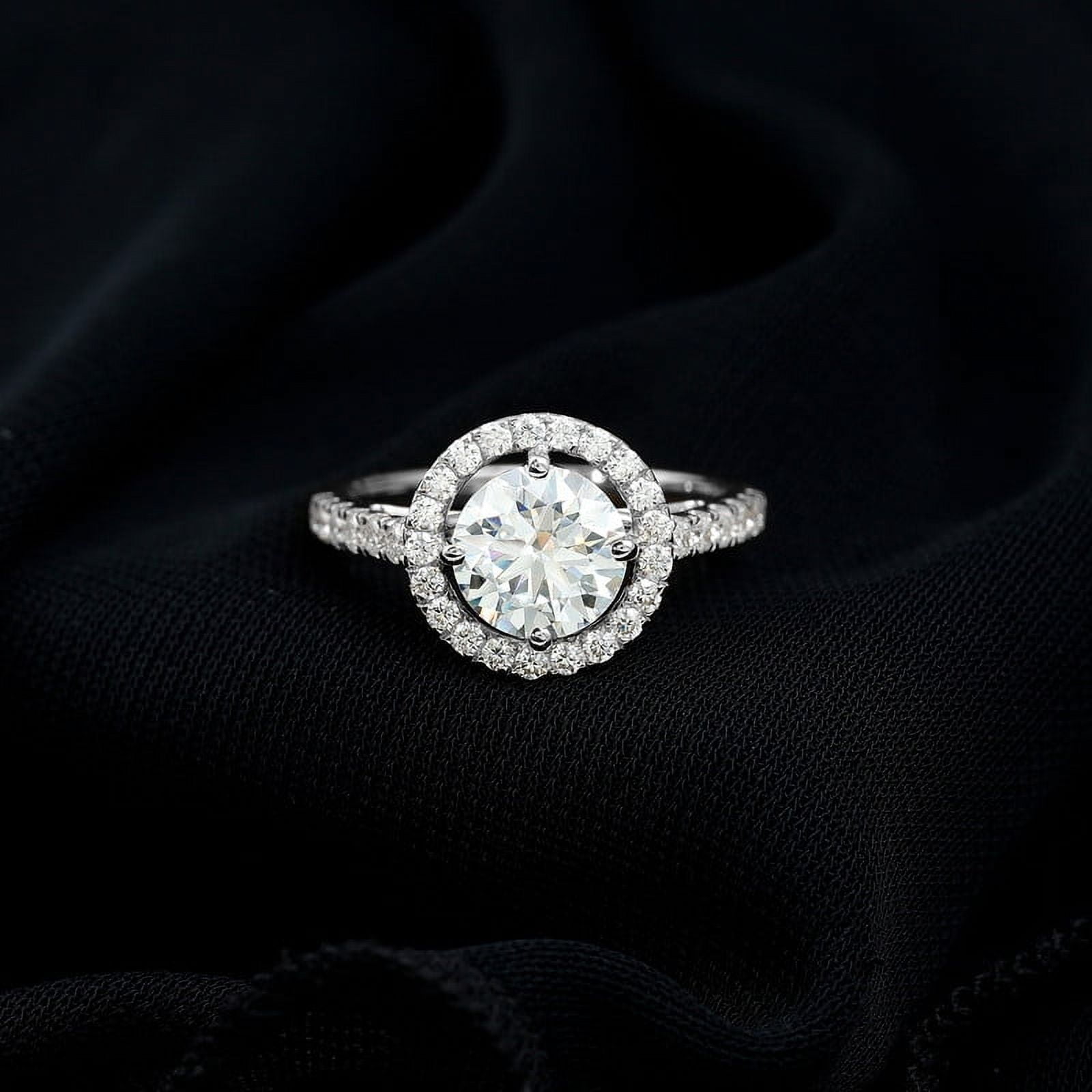 Spot Jewel 14K White Gold Plated Rings Gifts - 1.9 Ct Round Cut Diamond ...