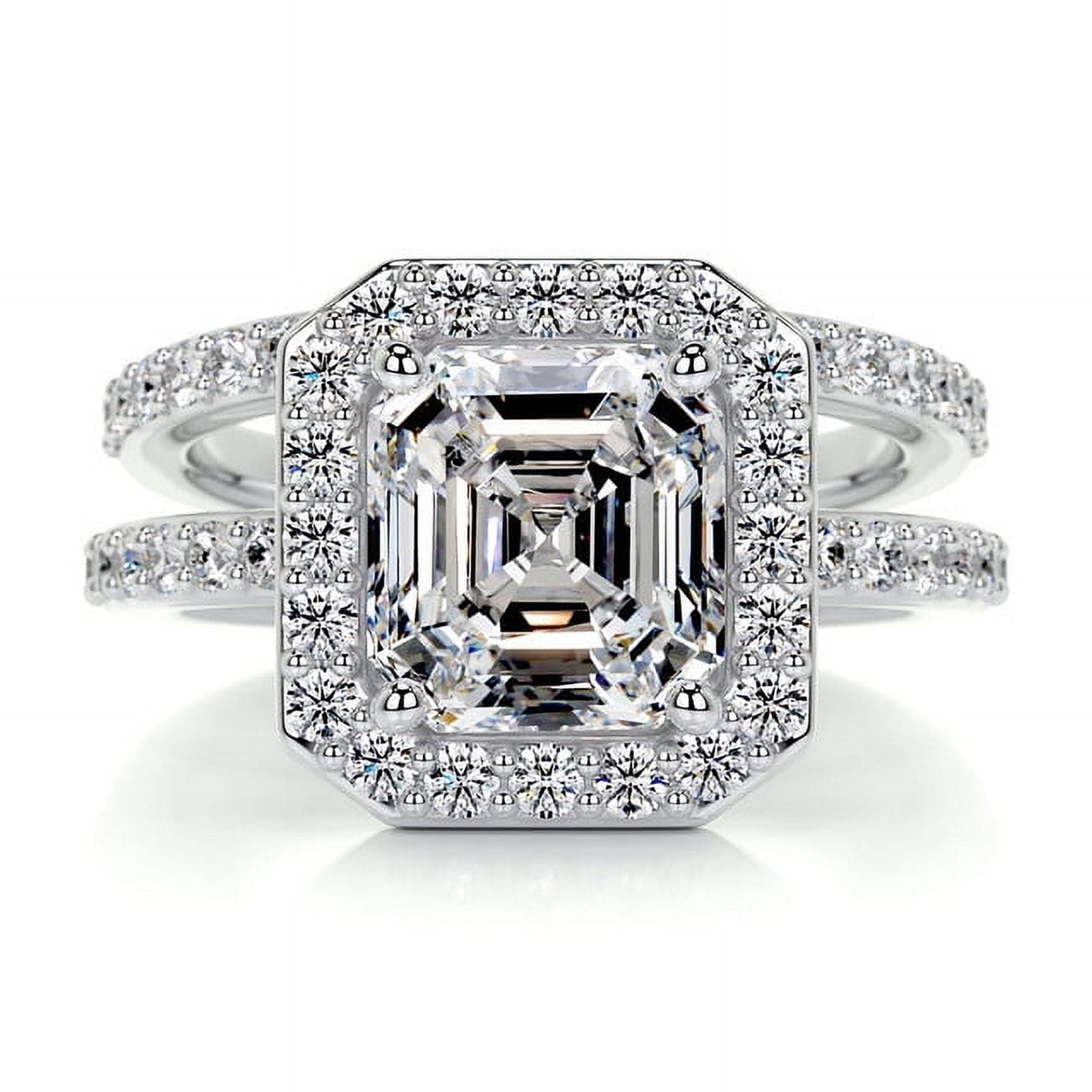 Spot Jewelry 2.4 Ct Asscher Cut Moissanite Engagement Ring for Her ...