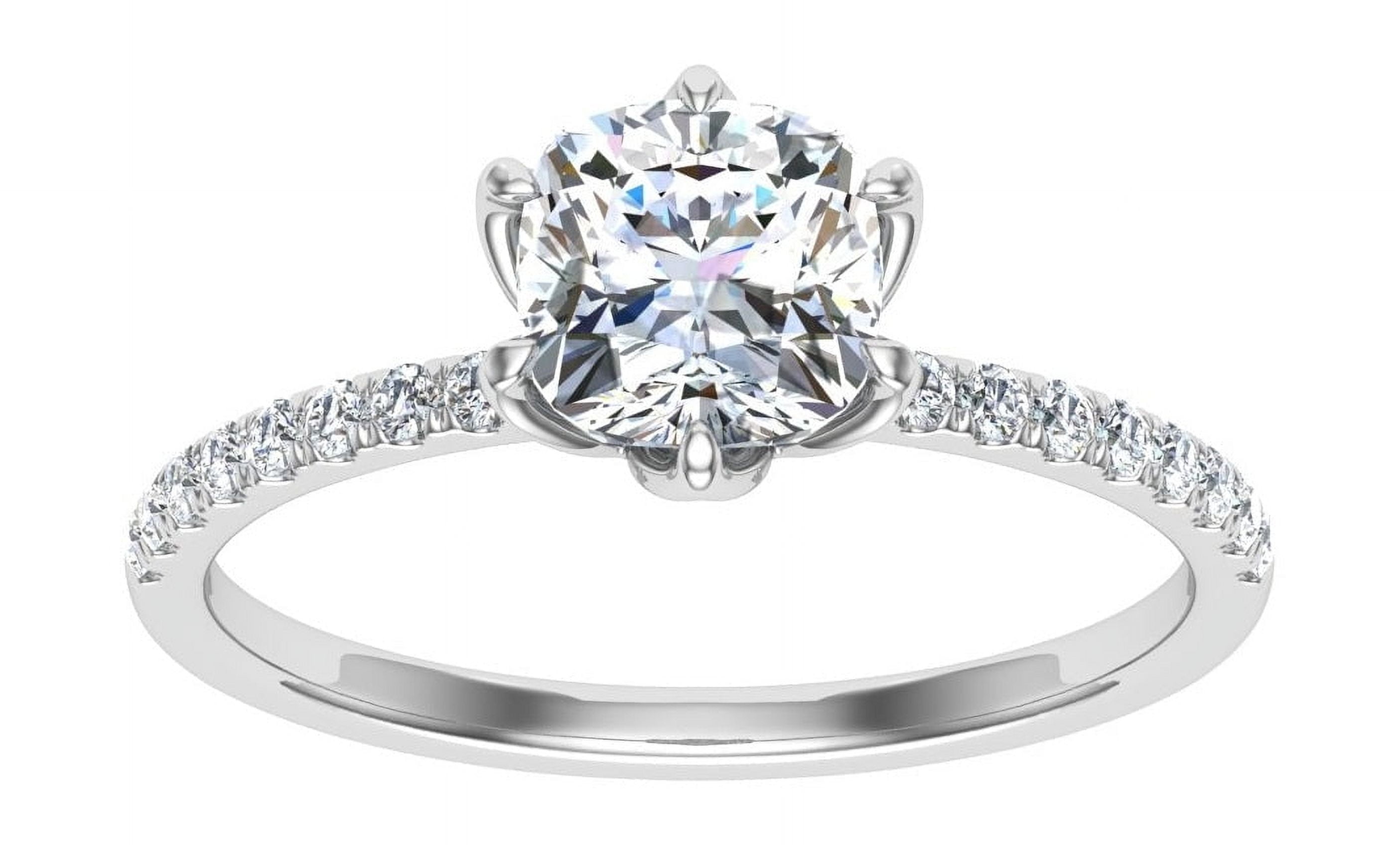 Spot Jewelry 2 Ct Moissanite Ring - 14K White Gold Plated Hidden Halo ...