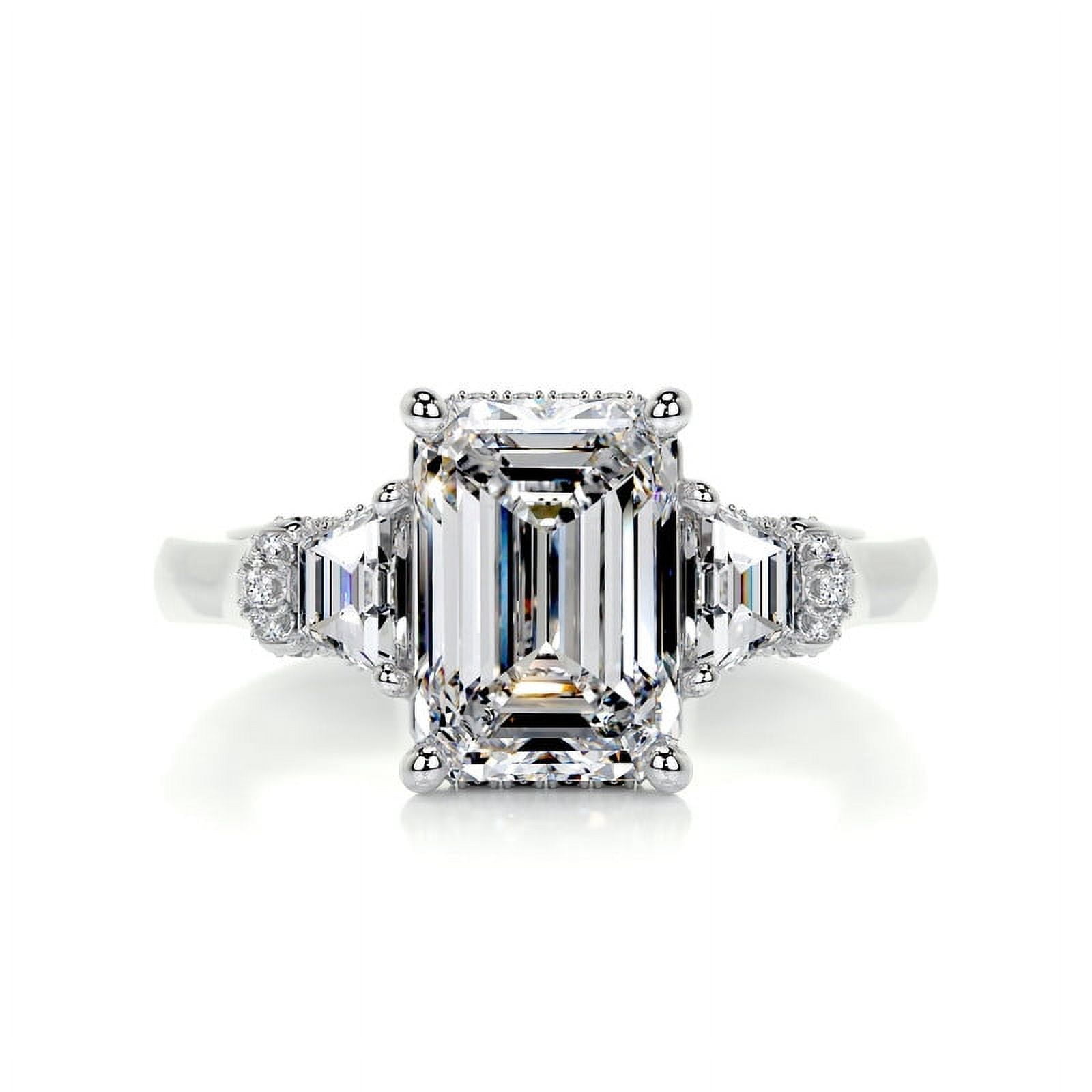 Spot Jewelry Beautiful 2 Ct Emerald Cut Moissanite Engagement Ring ...