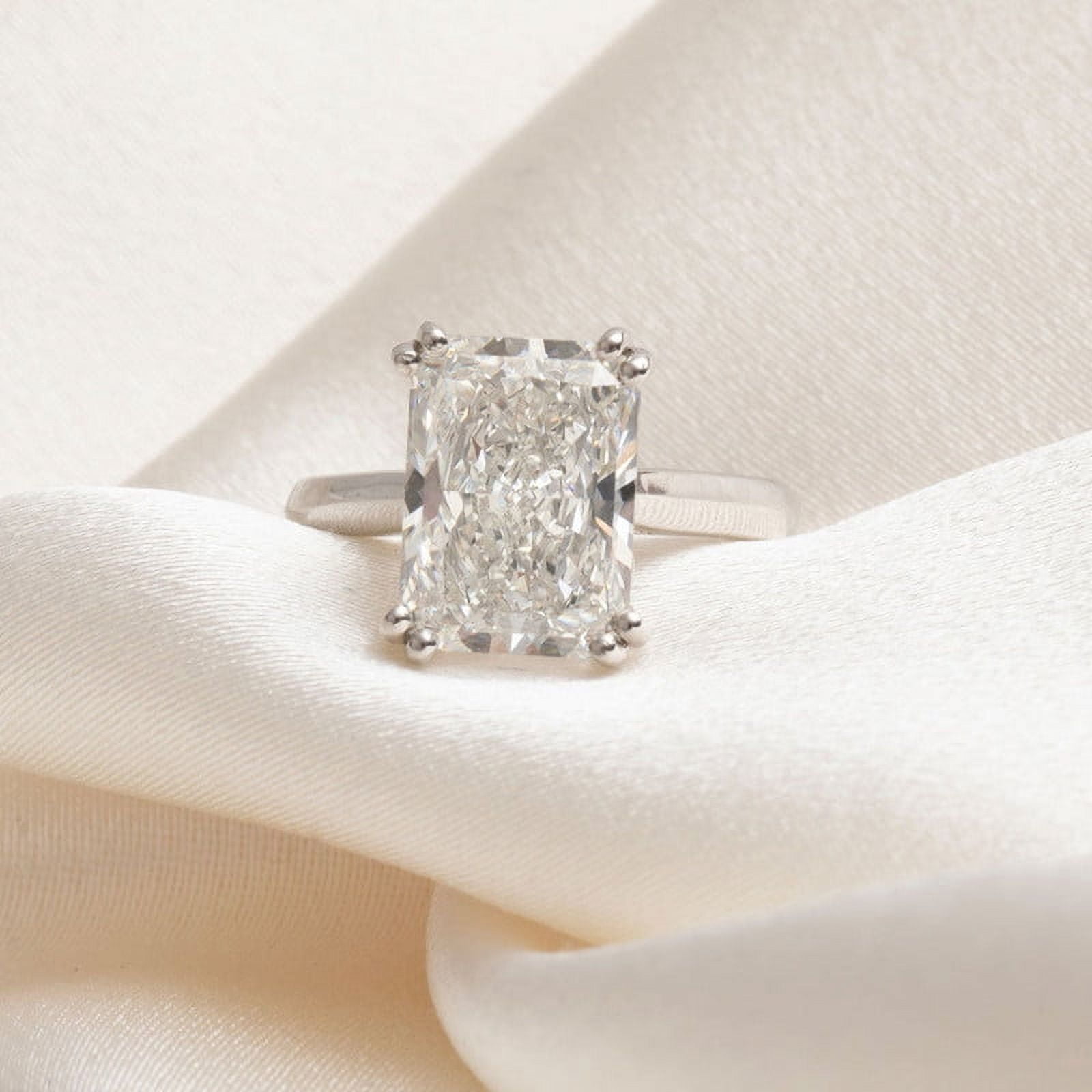 Spot Jewelry Radiant Cut 2.4 Ct Prong Set Moissanite Wedding Ring - 14K ...