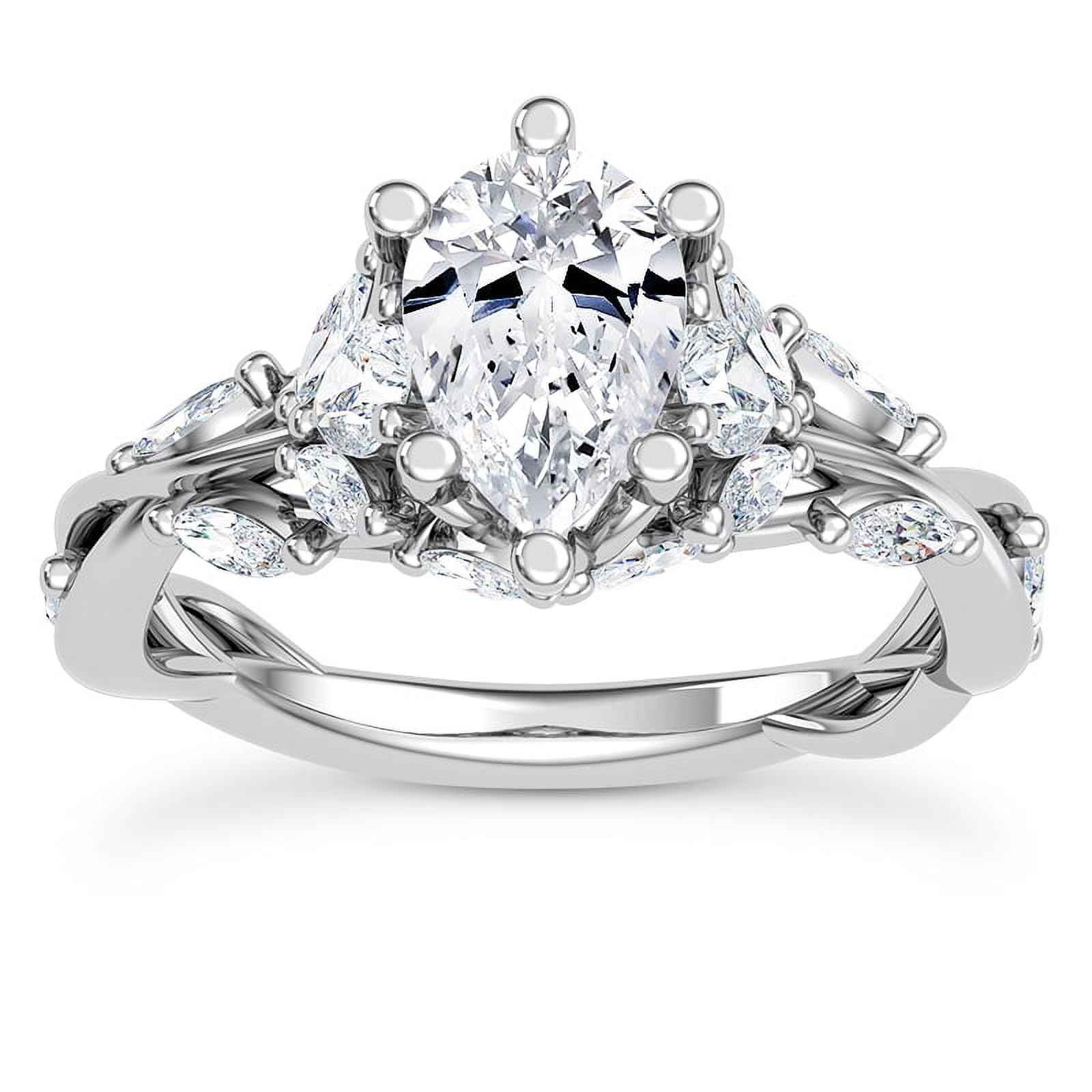 Spot Jewelry Twisted Vine Moissanite Solitaire Ring - 1.8 Ct Pear Cut ...