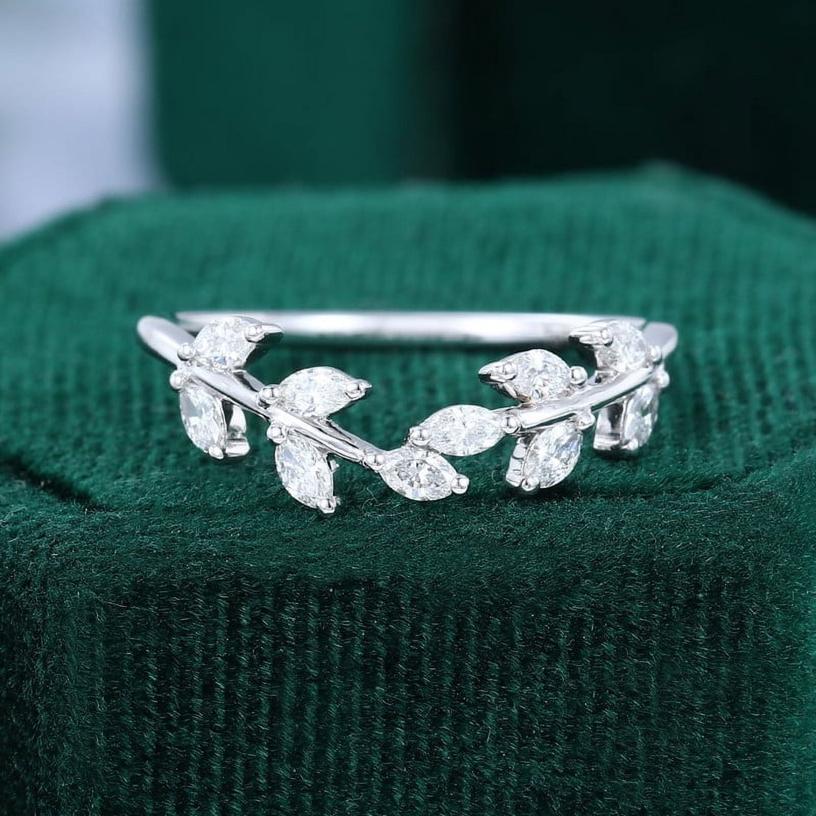 Spot Jewel White Gold Plated 14K Diamond Ring - Silver 14K White Gold ...