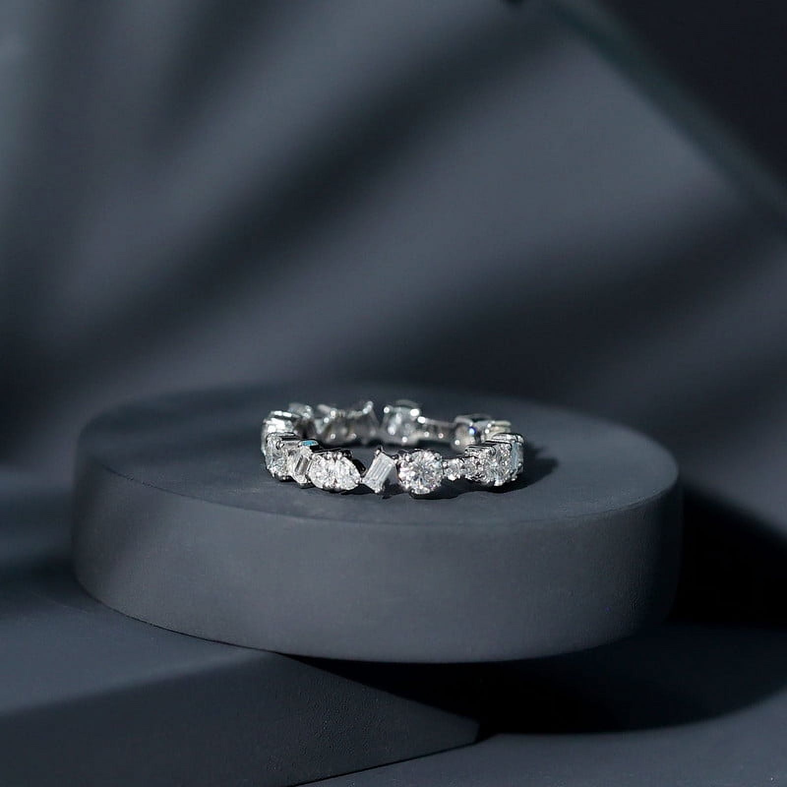 Spot Jewel14K White Gold Plated Diamond Ring - 3 Ct Round Brilliant Cut ...